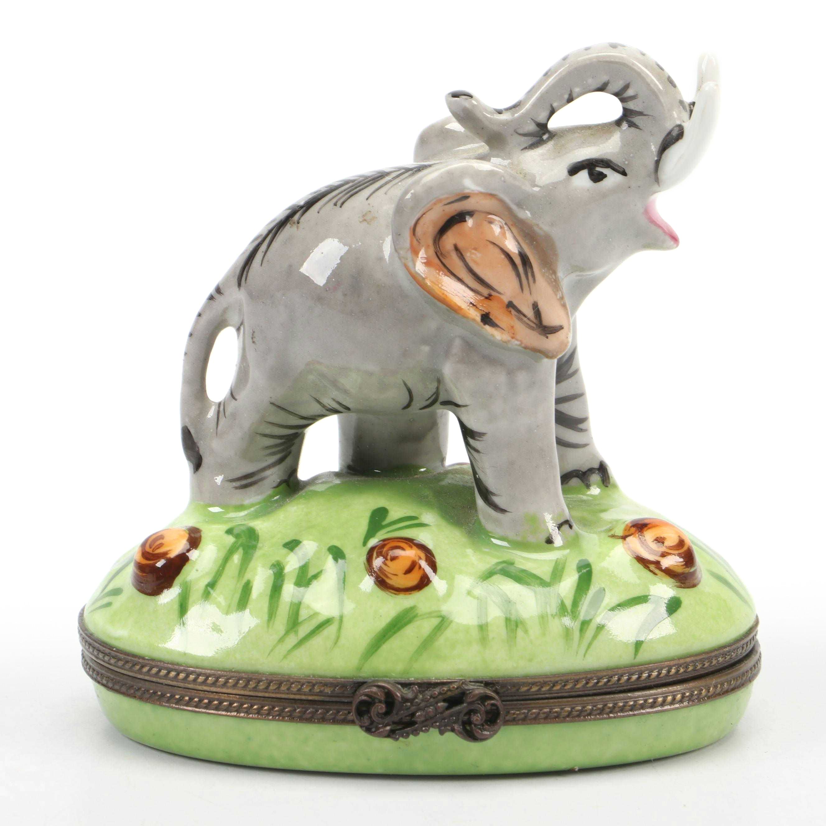 Tiffany & Co. French Limoges Porcelain Elephant Box | EBTH
