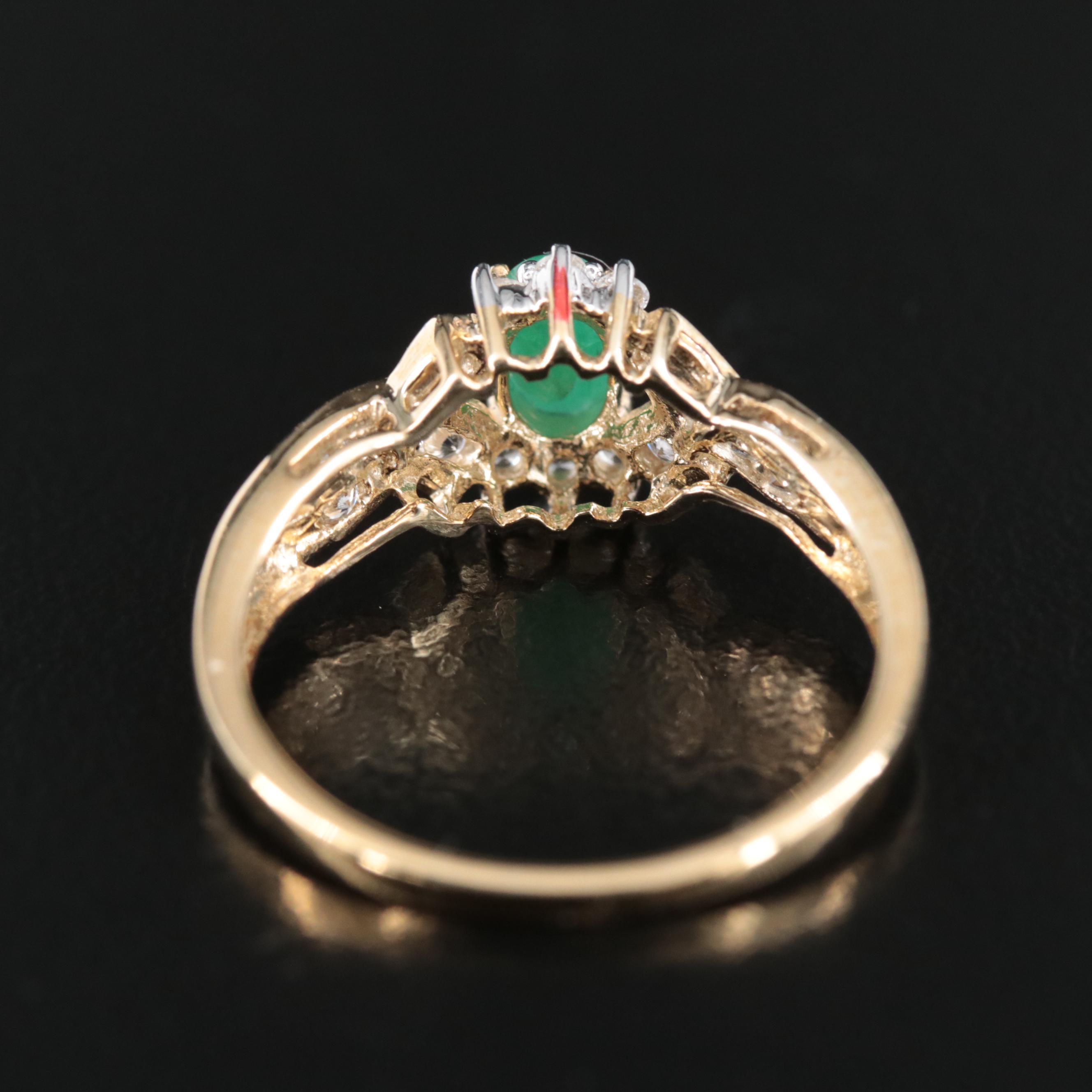10K Emerald and Sapphire Ring | EBTH