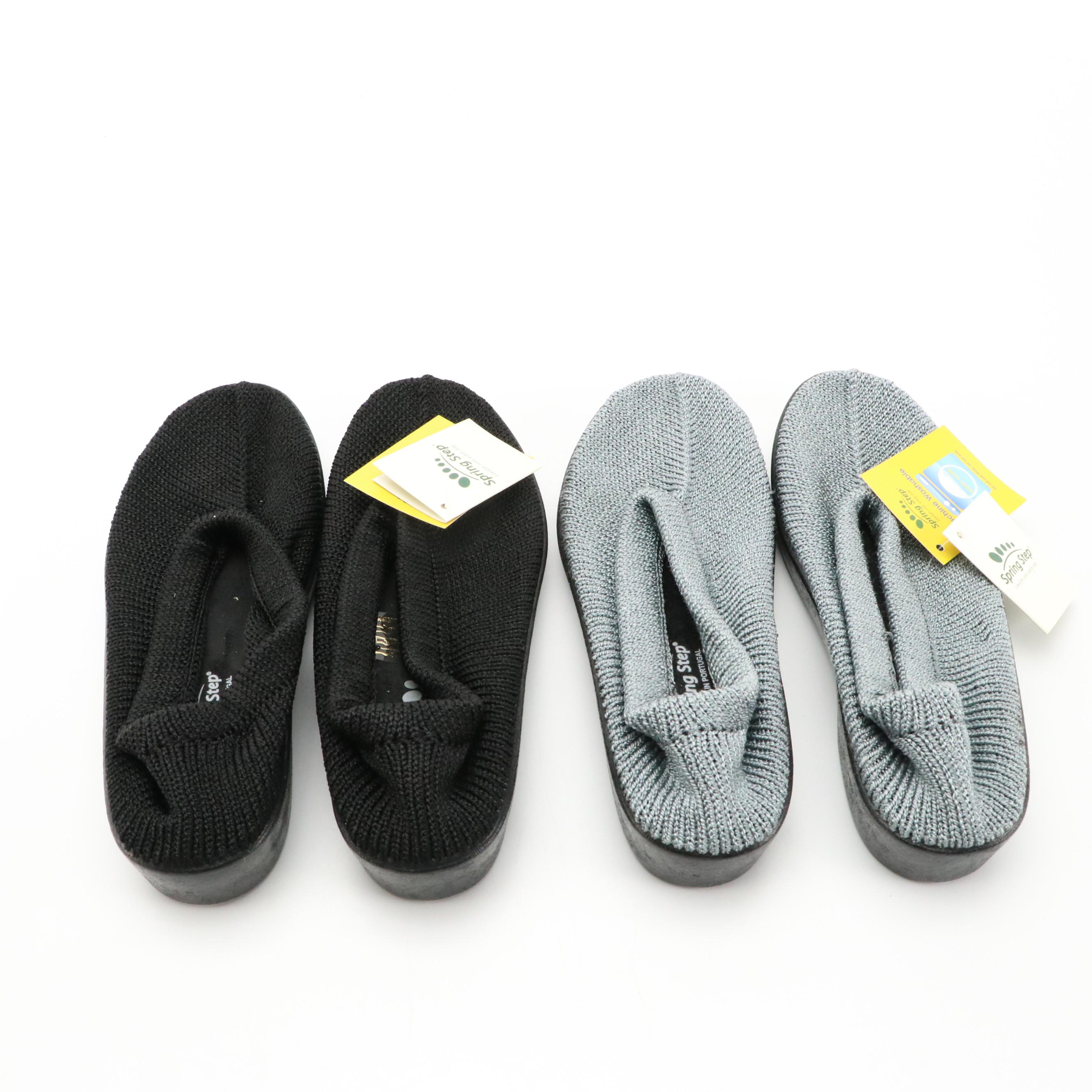 Spring Step Mesh Tender Flat Shoes in Black and Gray with Boxes, NWT | EBTH