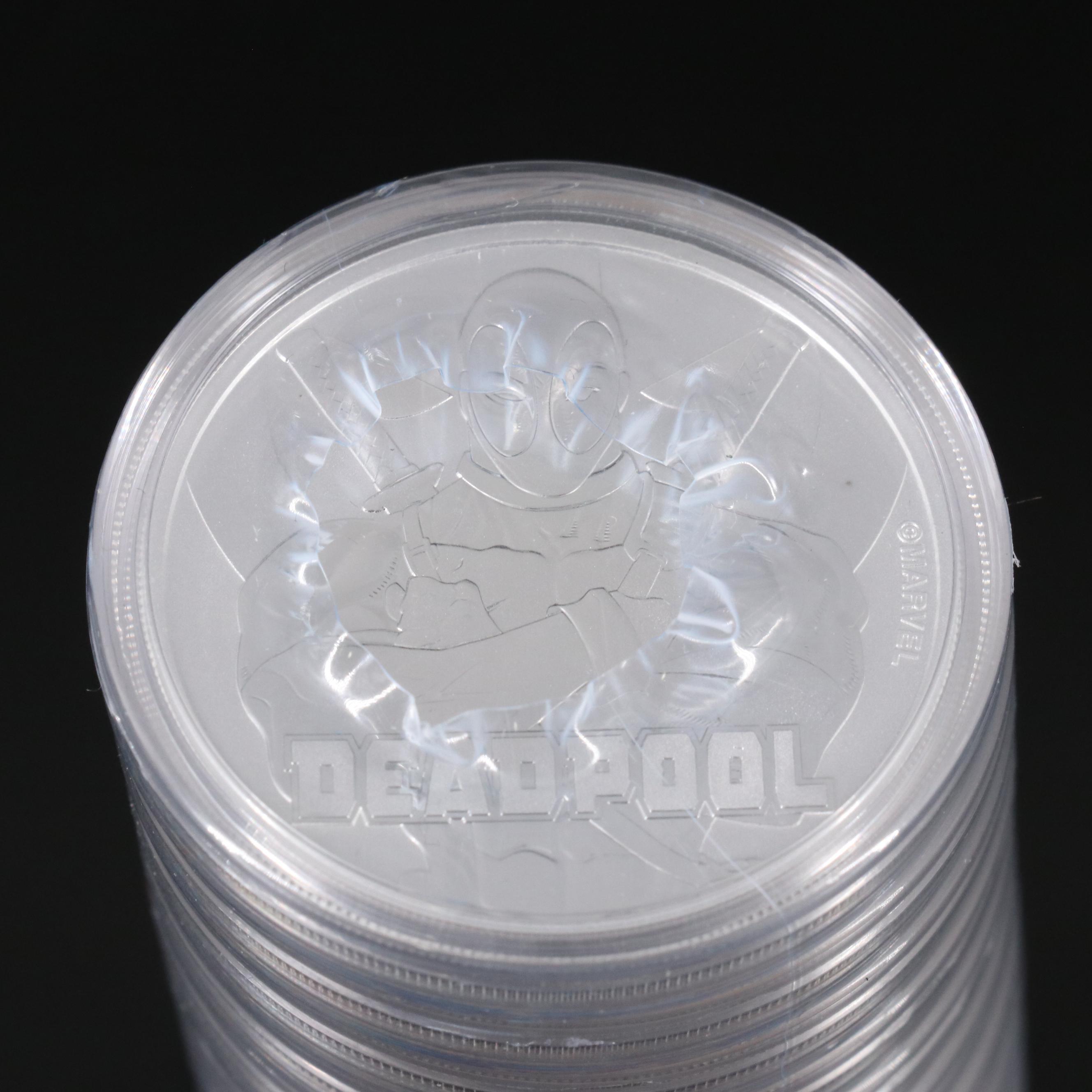 Roll of Twenty 2018 Tuvalu 1-Oz. Fine Silver Deadpool Coins ...