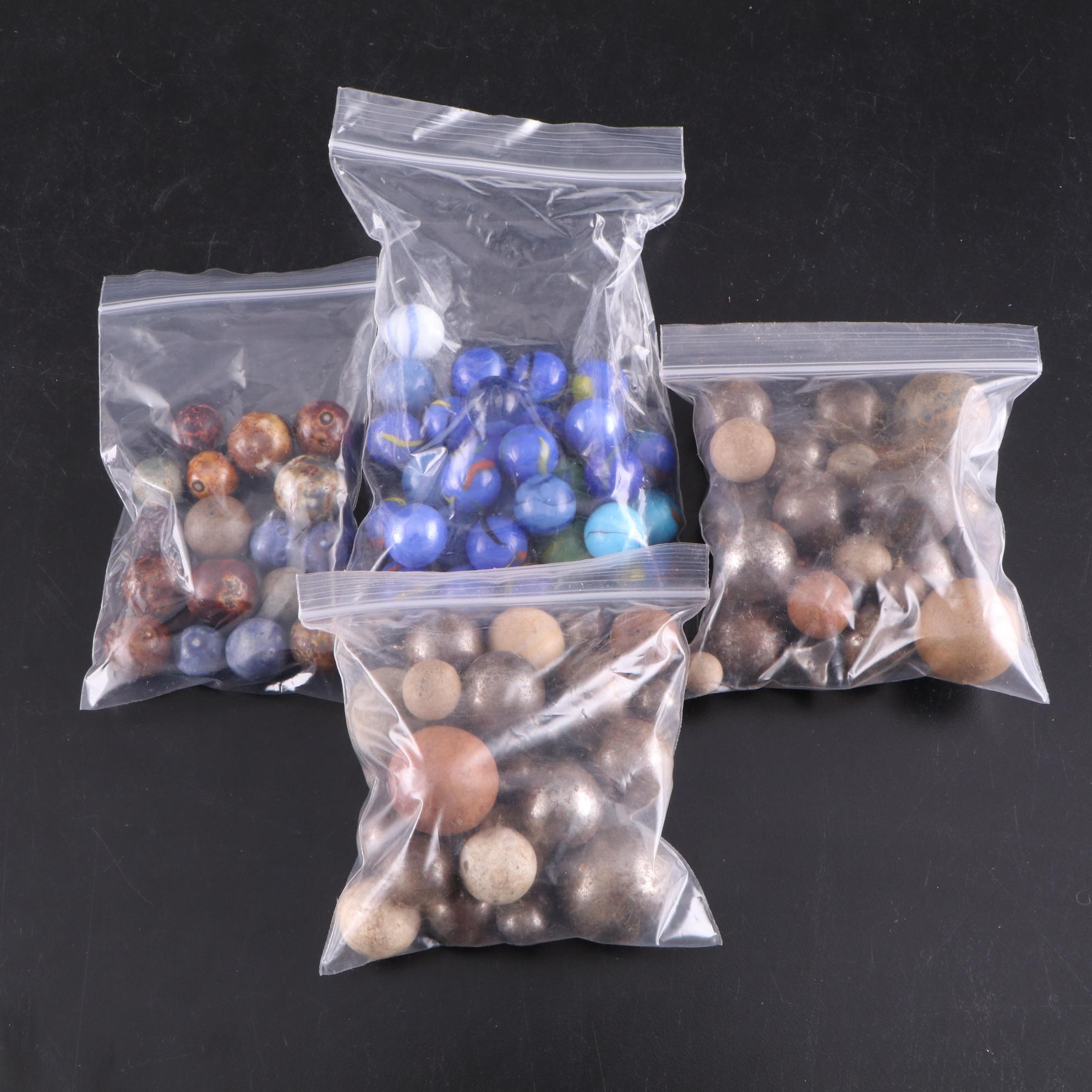 Clay Bennington Marbles & Shooters, Sulfite, Bumblebee and More Glass ...