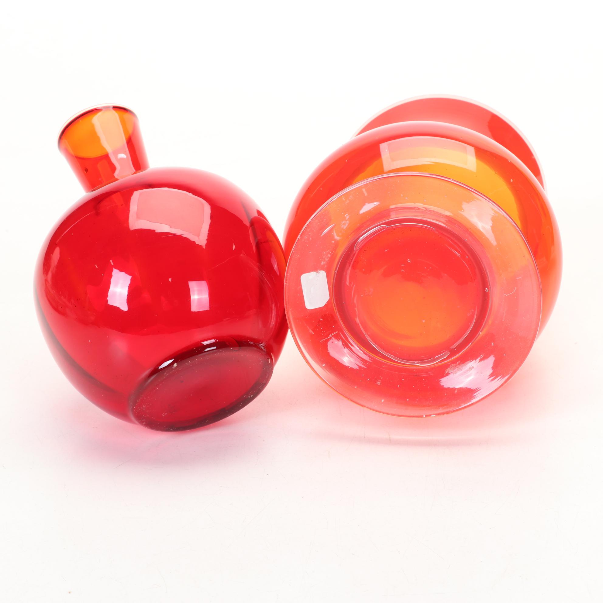 Pink Depression Glass With Ruby Red and Amberina Table Accents | EBTH