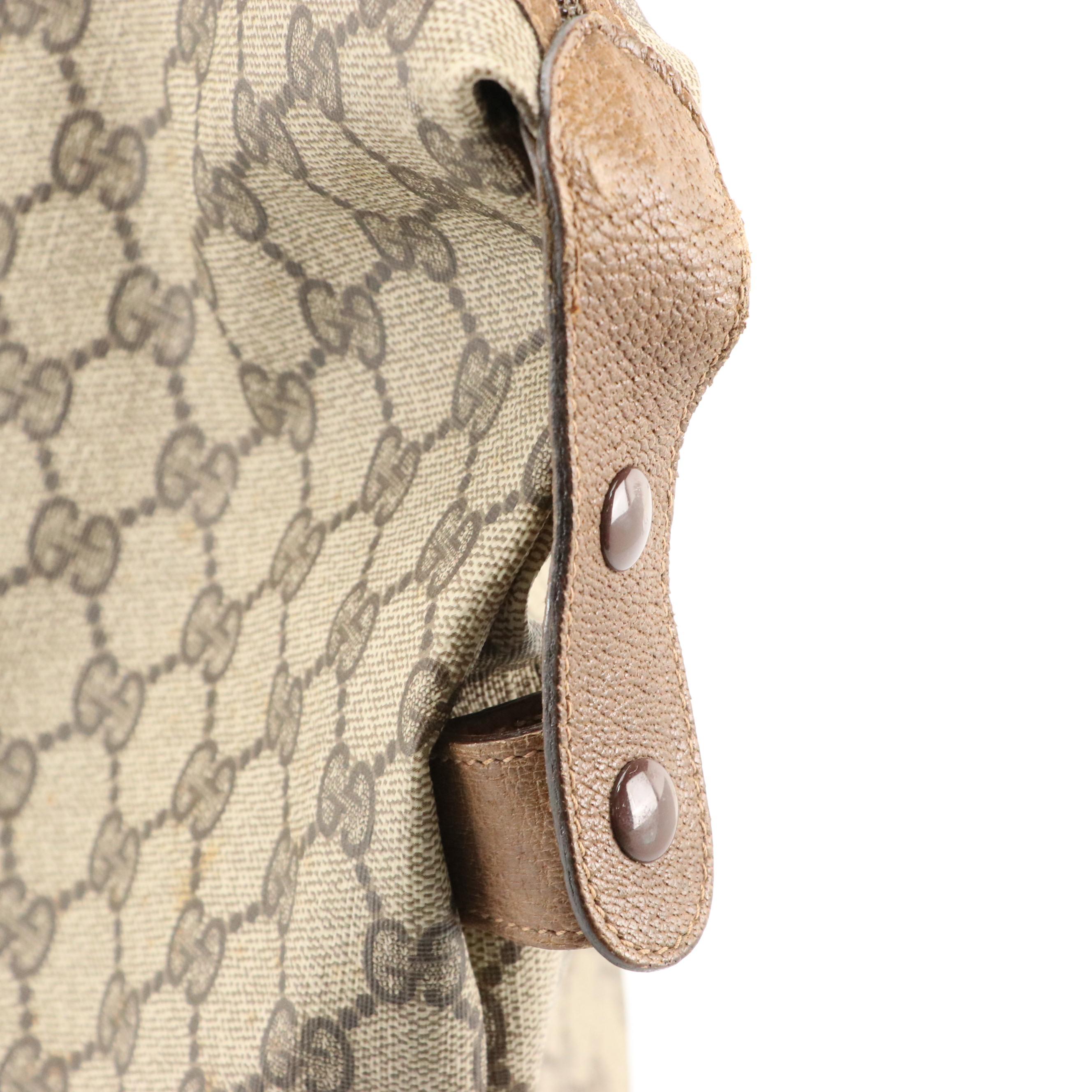 Gucci Accessory Collection GG Supreme Coated Canvas and Web Stripe Tote ...