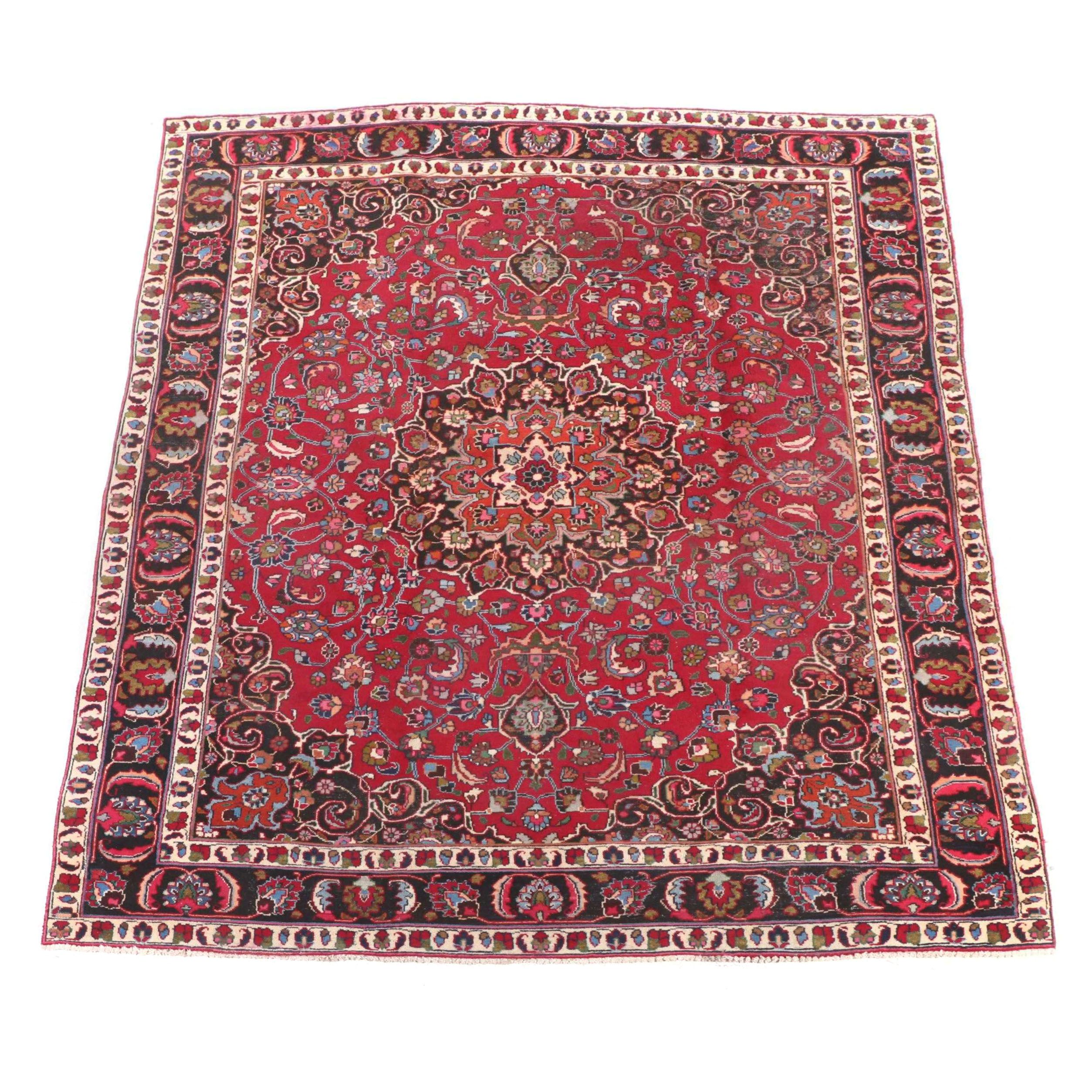 9' x 11'11 Hand-Knotted Persian Mashhad Area Rug | EBTH