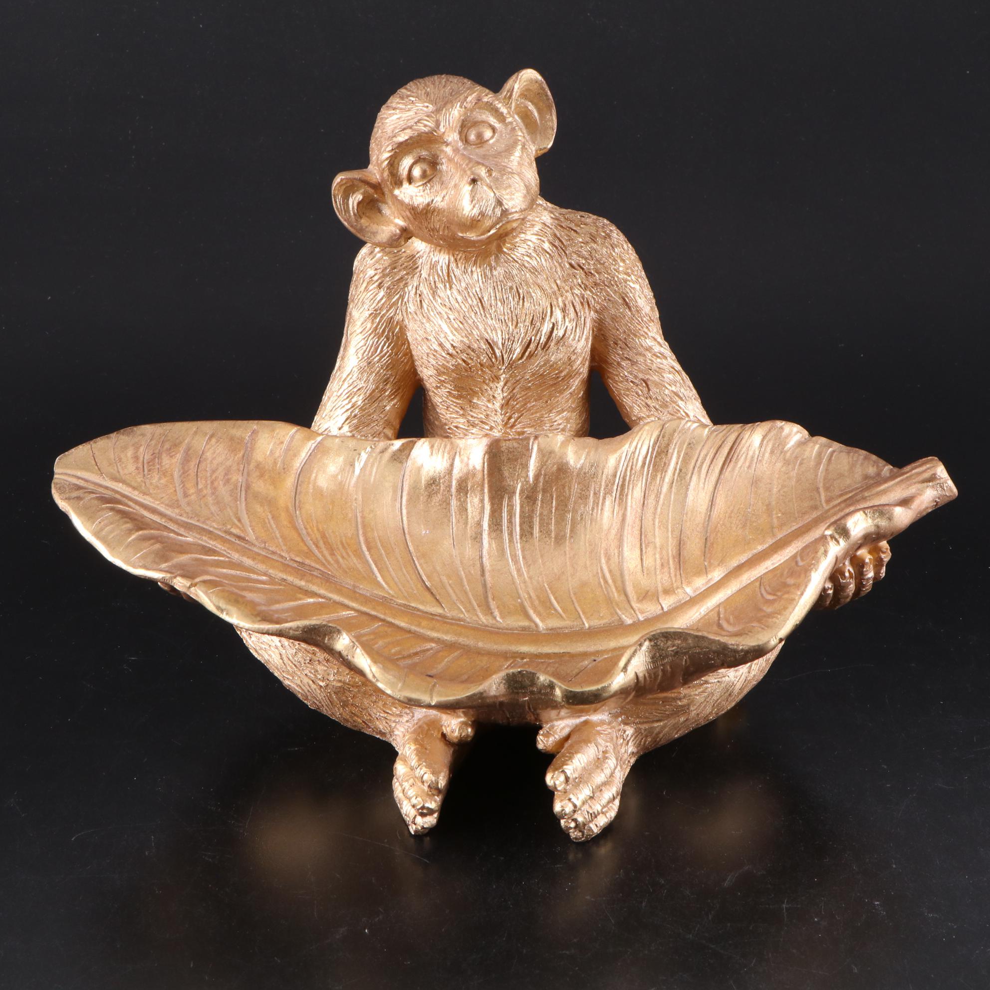Cast Brass and Gold Tone Composite Monkey Figurines | Everything But ...