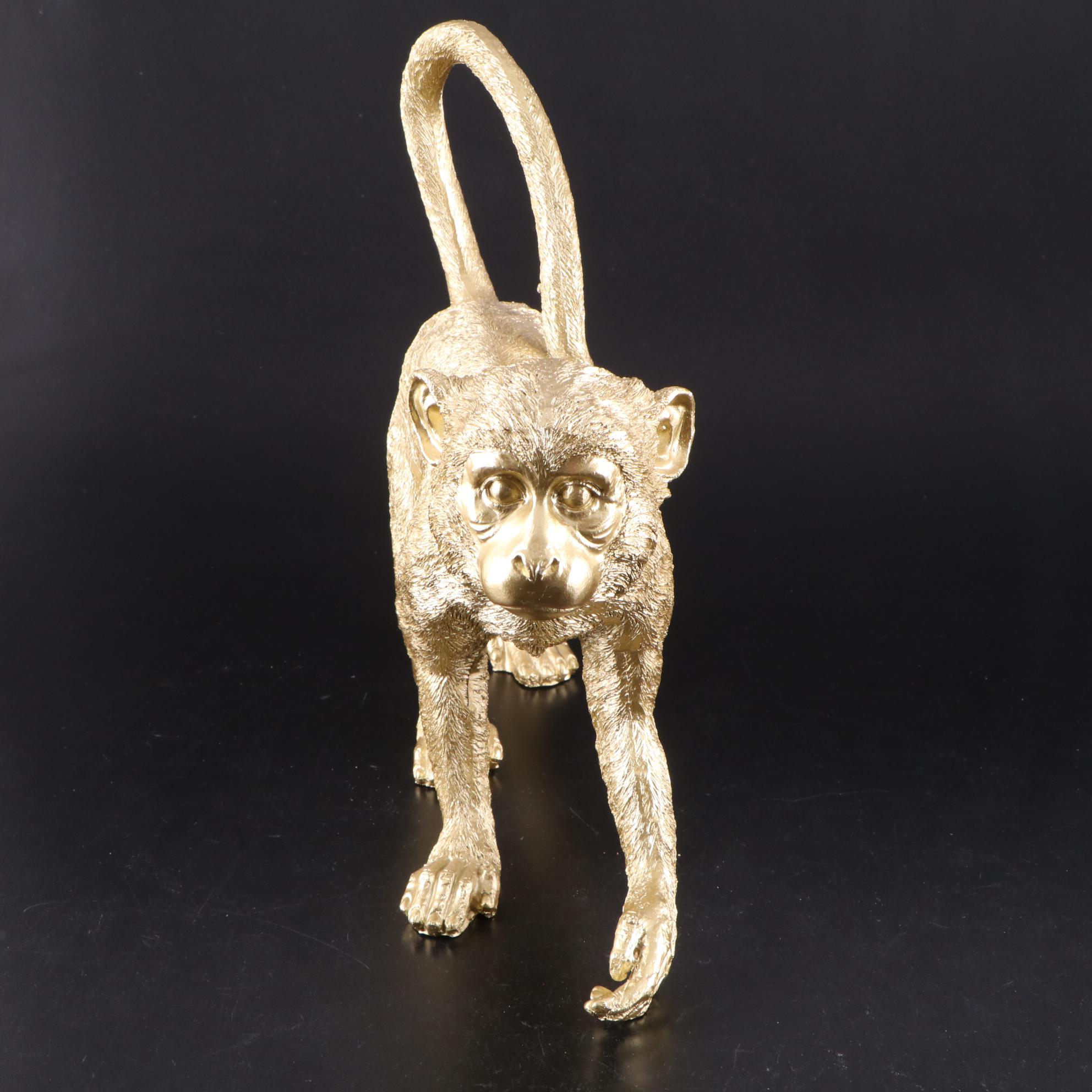 Cast Brass and Gold Tone Composite Monkey Figurines | Everything But ...