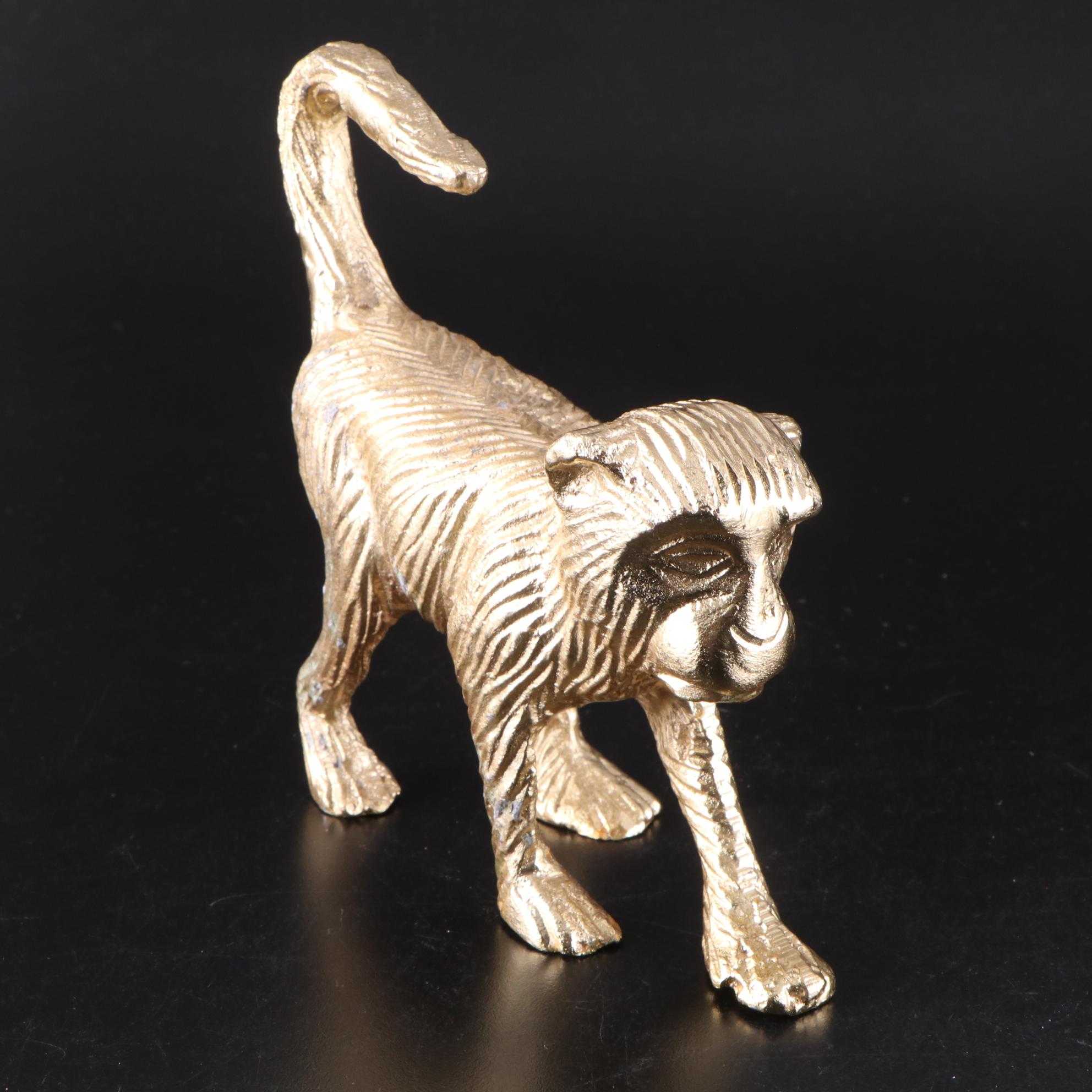 Cast Brass and Gold Tone Composite Monkey Figurines | Everything But ...