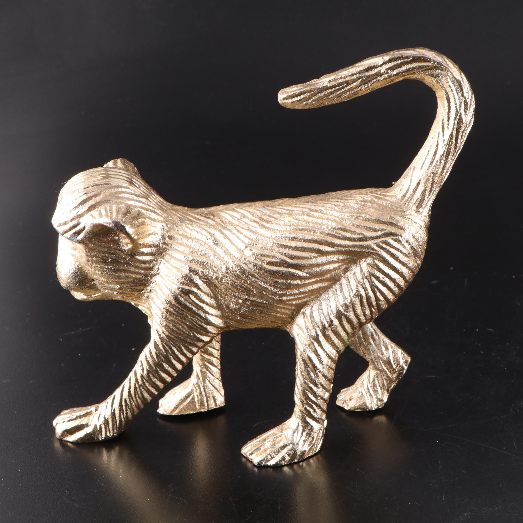 Cast Brass and Gold Tone Composite Monkey Figurines | Everything But ...