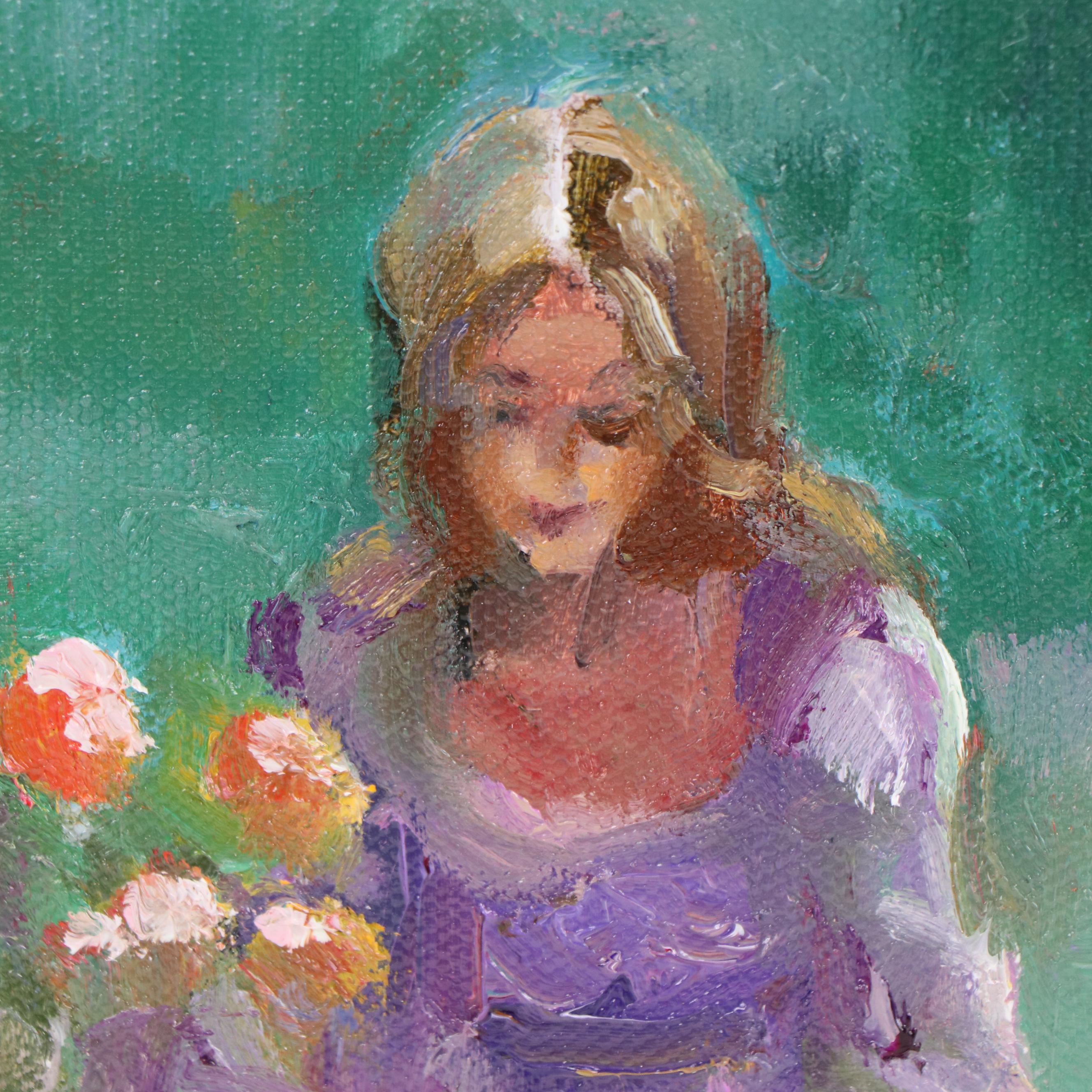 Sally Rosenbaum Oil Painting of Seated Figure, 21st Century | EBTH