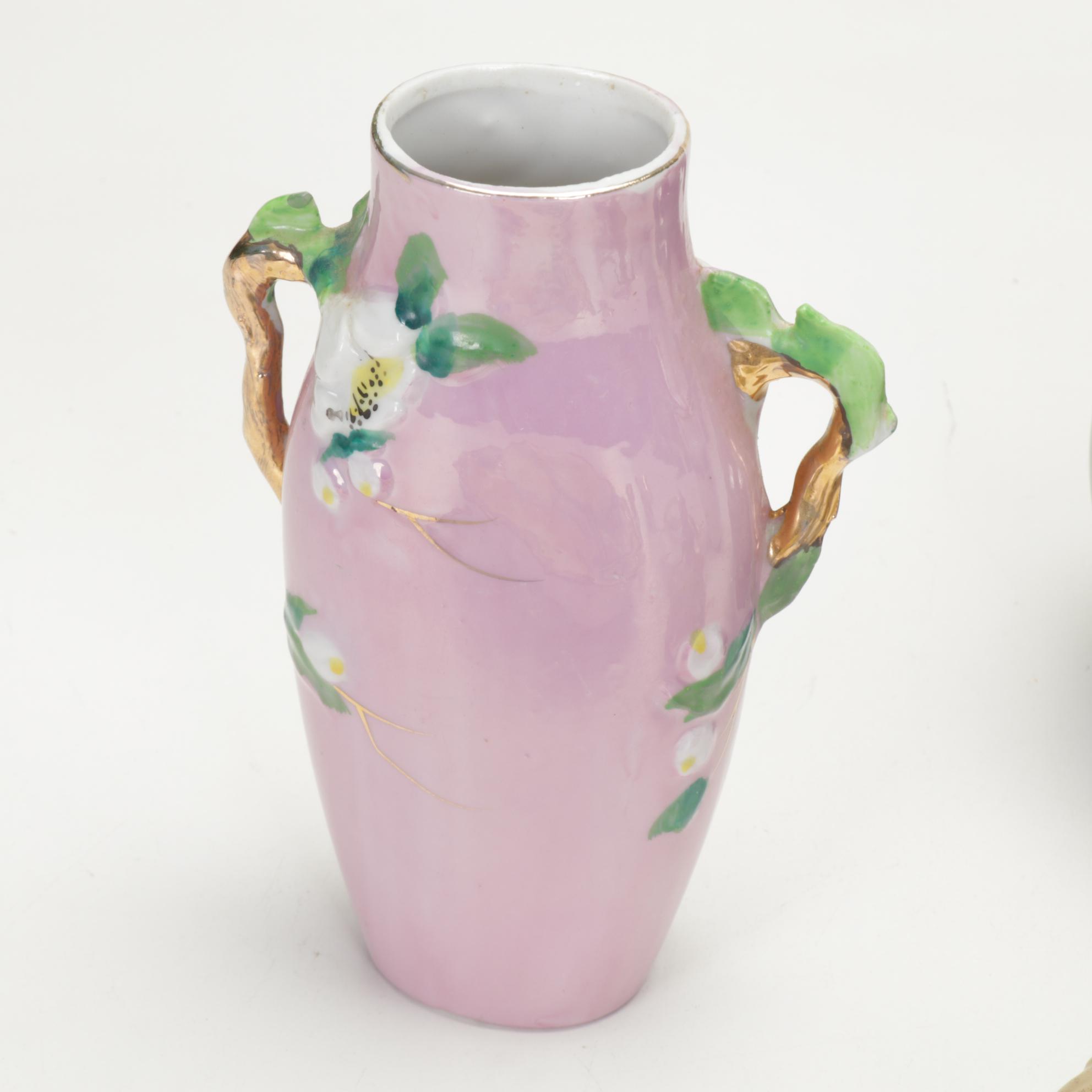 Morimura Silhouette Gilded Vase, Tidbit and Shakers With Other Japan ...