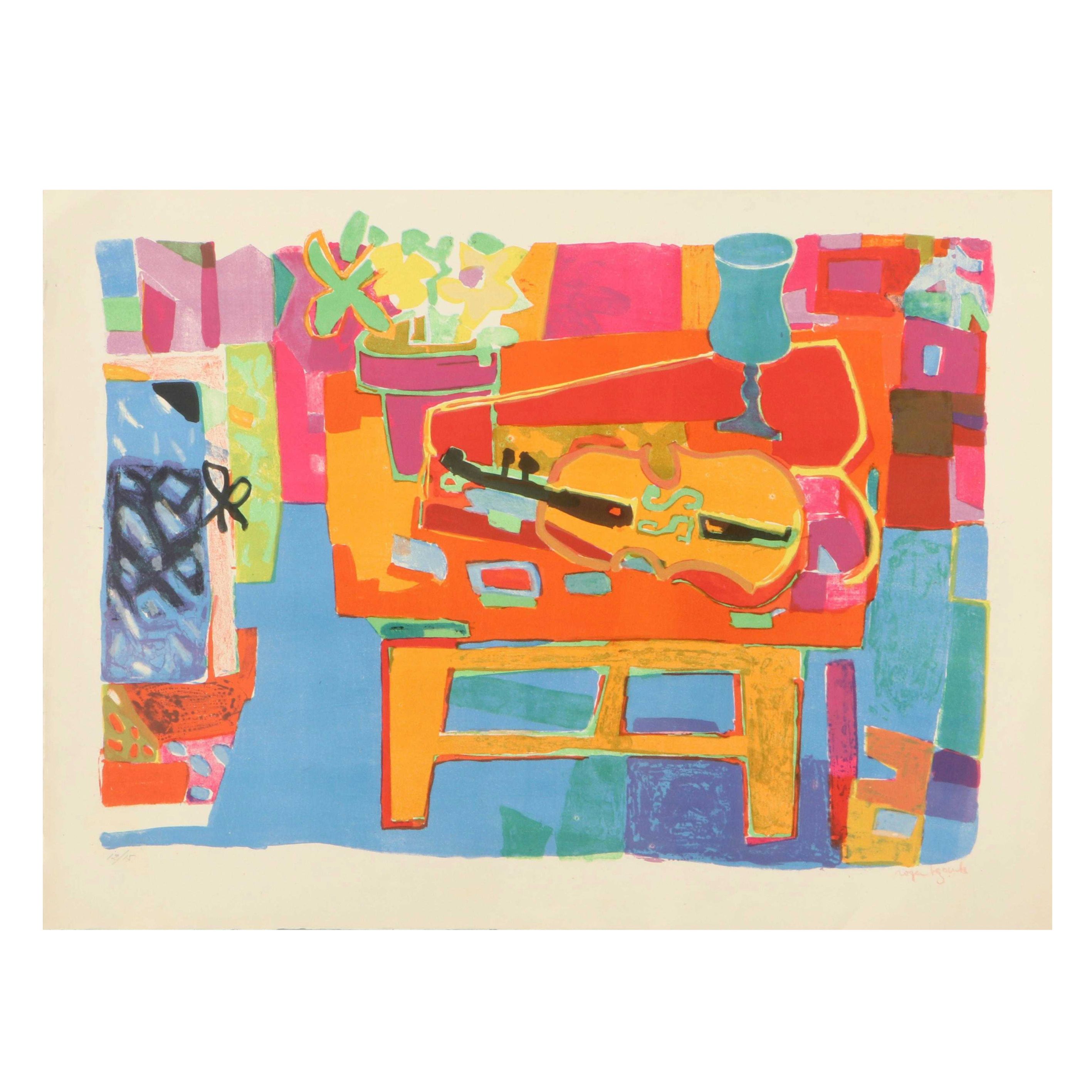 Roger Bezombes Modern Interior Scene Lithograph | EBTH