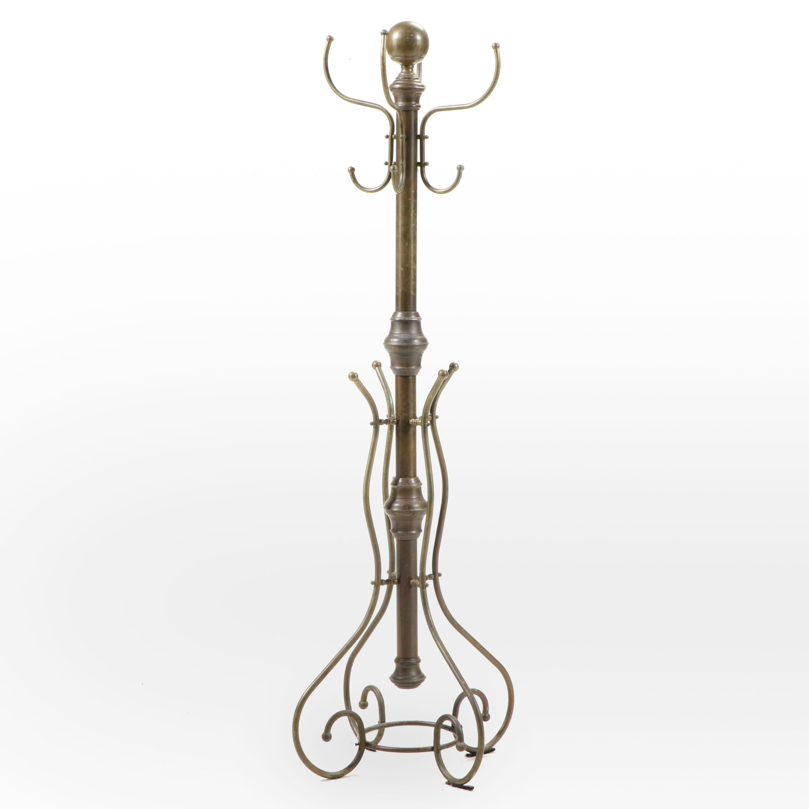 Tubular Brass Hall Tree, 20th Century | EBTH