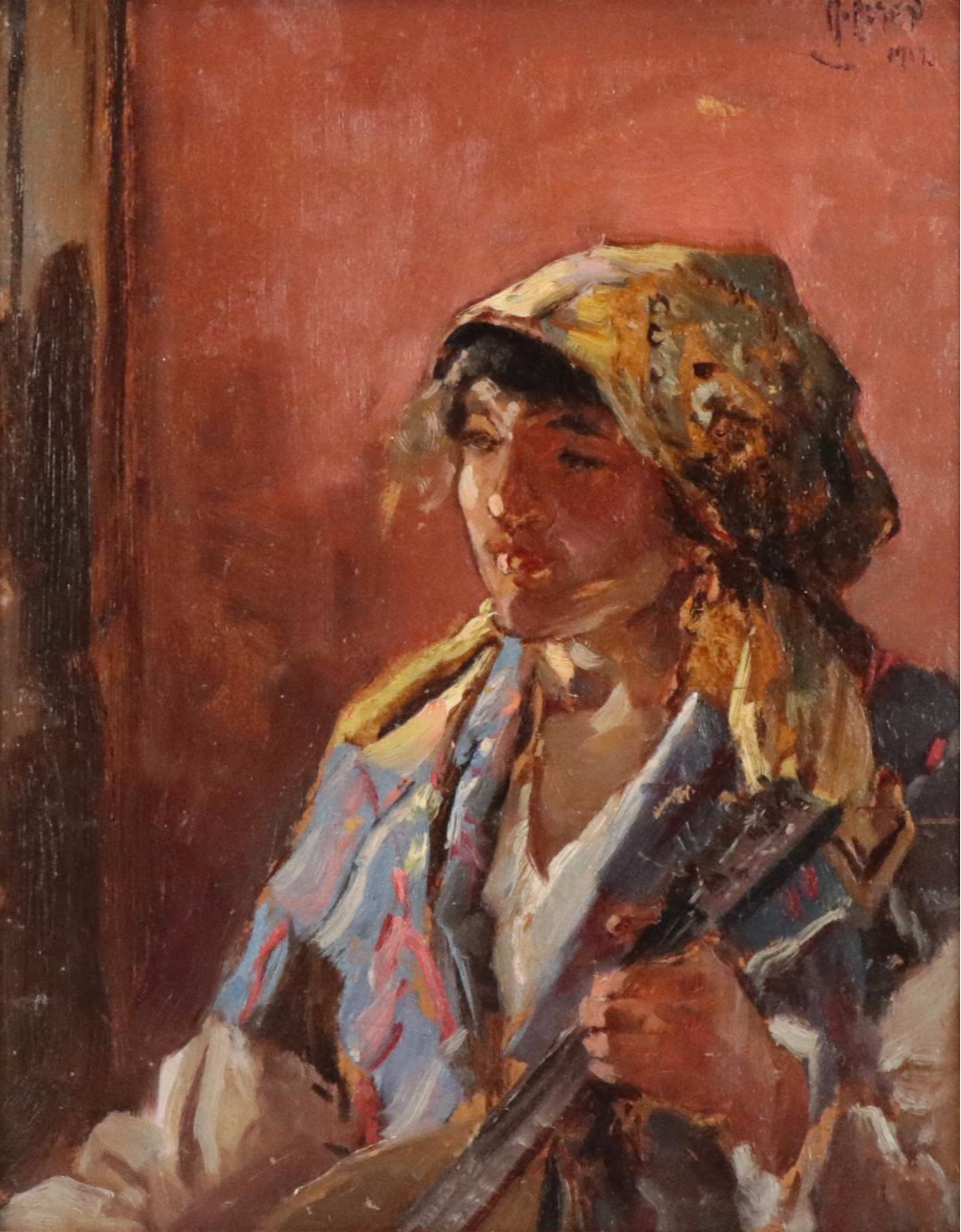 Mathias Alten Portrait Oil Painting "The Russian Girl," 1917 | EBTH
