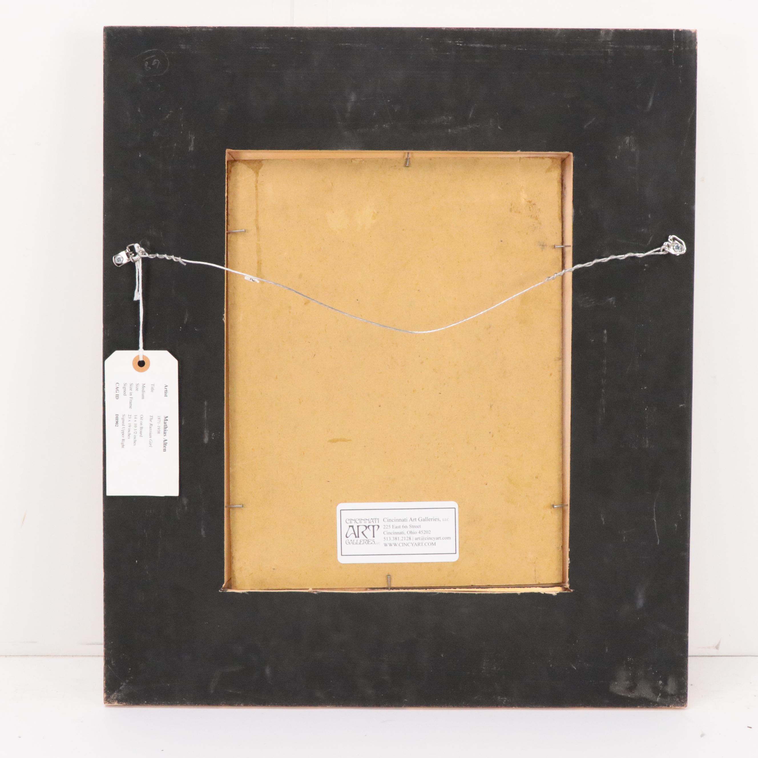 Mathias Alten Portrait Oil Painting "The Russian Girl," 1917 | EBTH