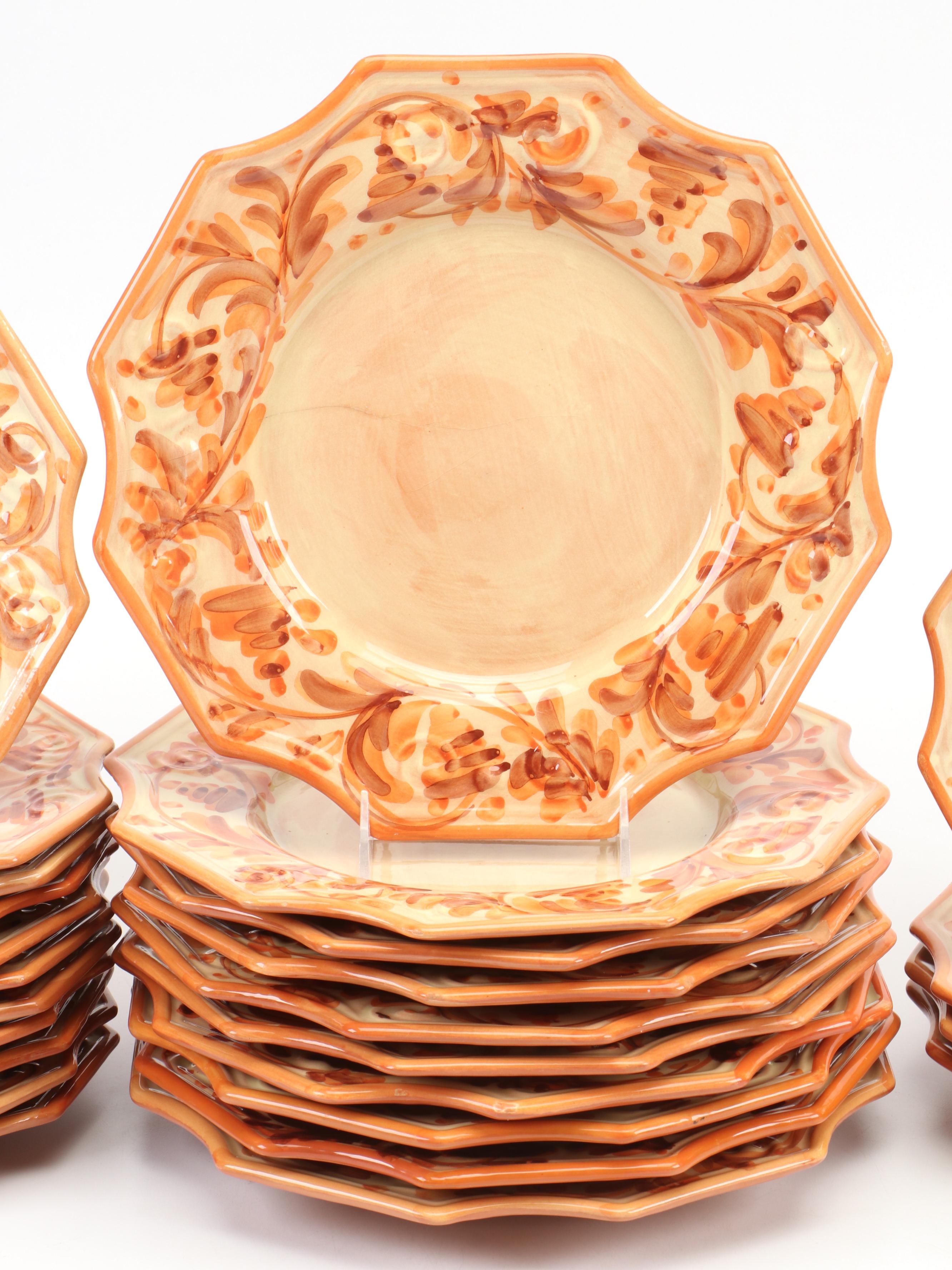 Vietri Italian Earthenware "Arabesco" Dinnerware, 2001-2004 | EBTH