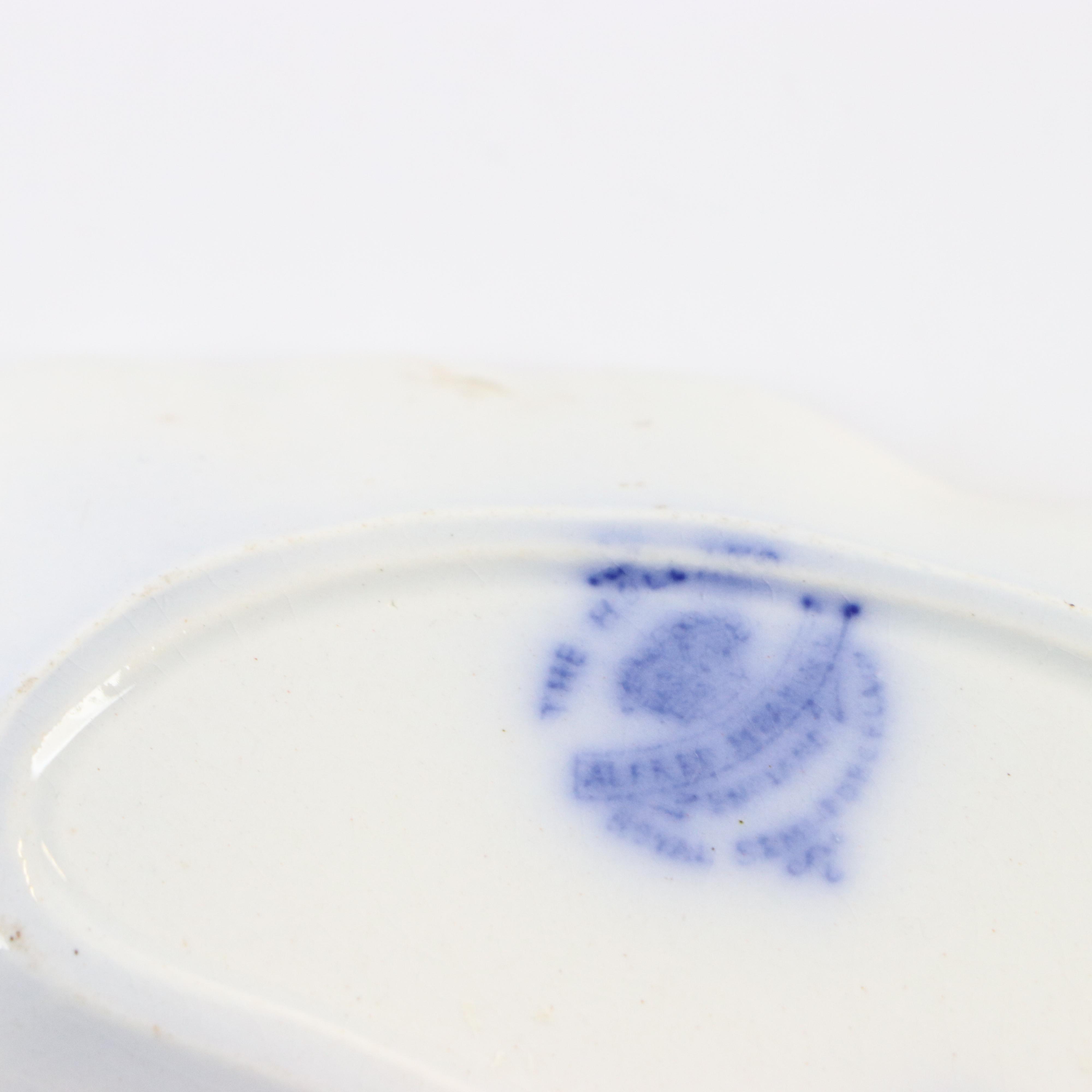 Henry Alcock, Alfred Meakin, New Wharf Pottery Flow Blue Bone Dishes ...