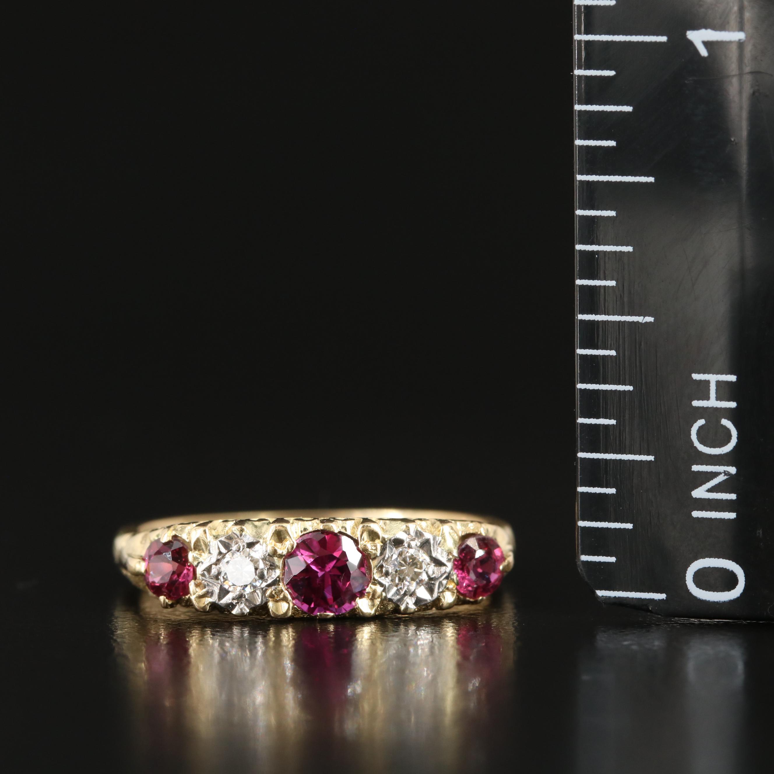 Vintage 18K Ruby and Diamond Ring | EBTH