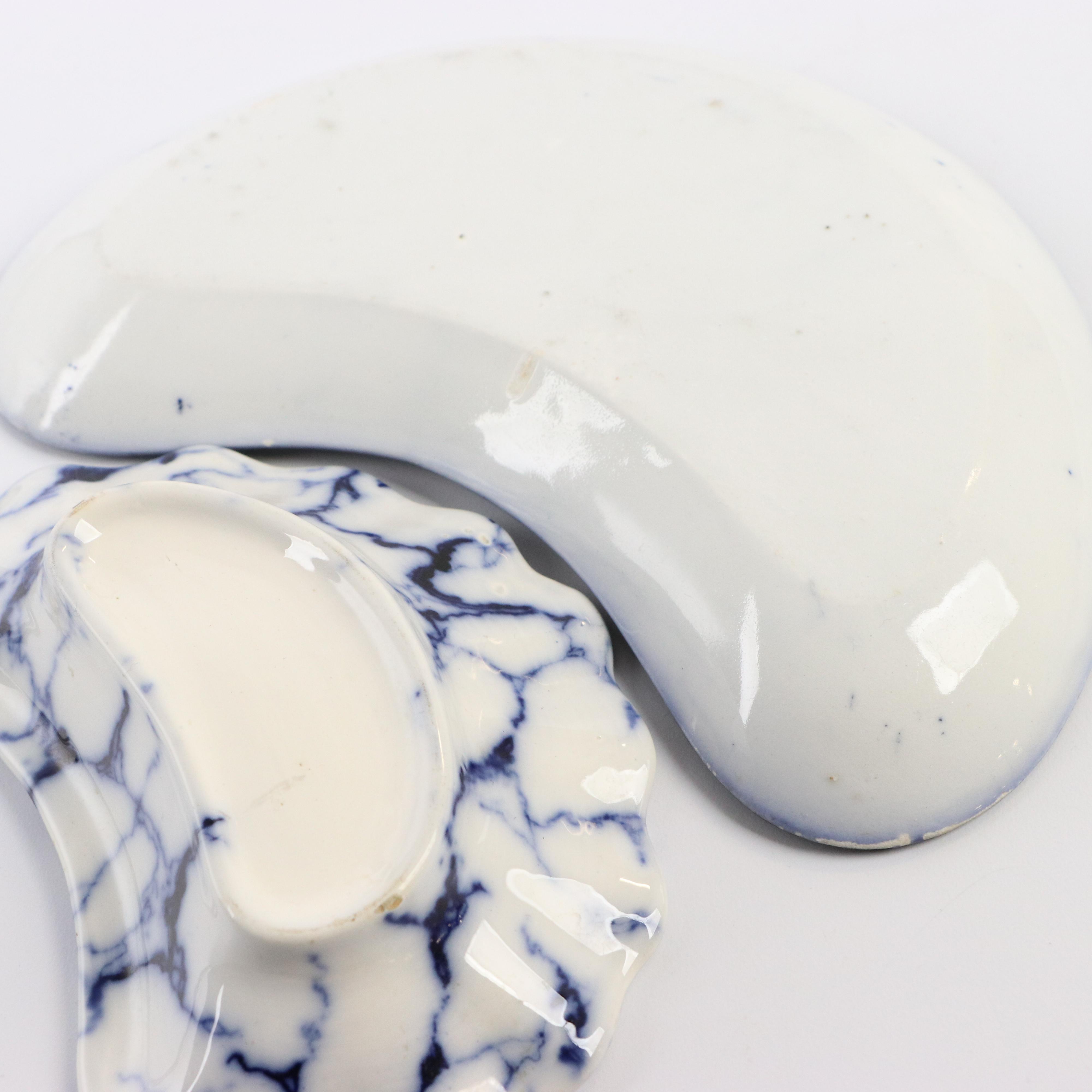 Wheeling Pottery "La Belle", Bourne & Leigh Flow Blue Bone Dishes and ...