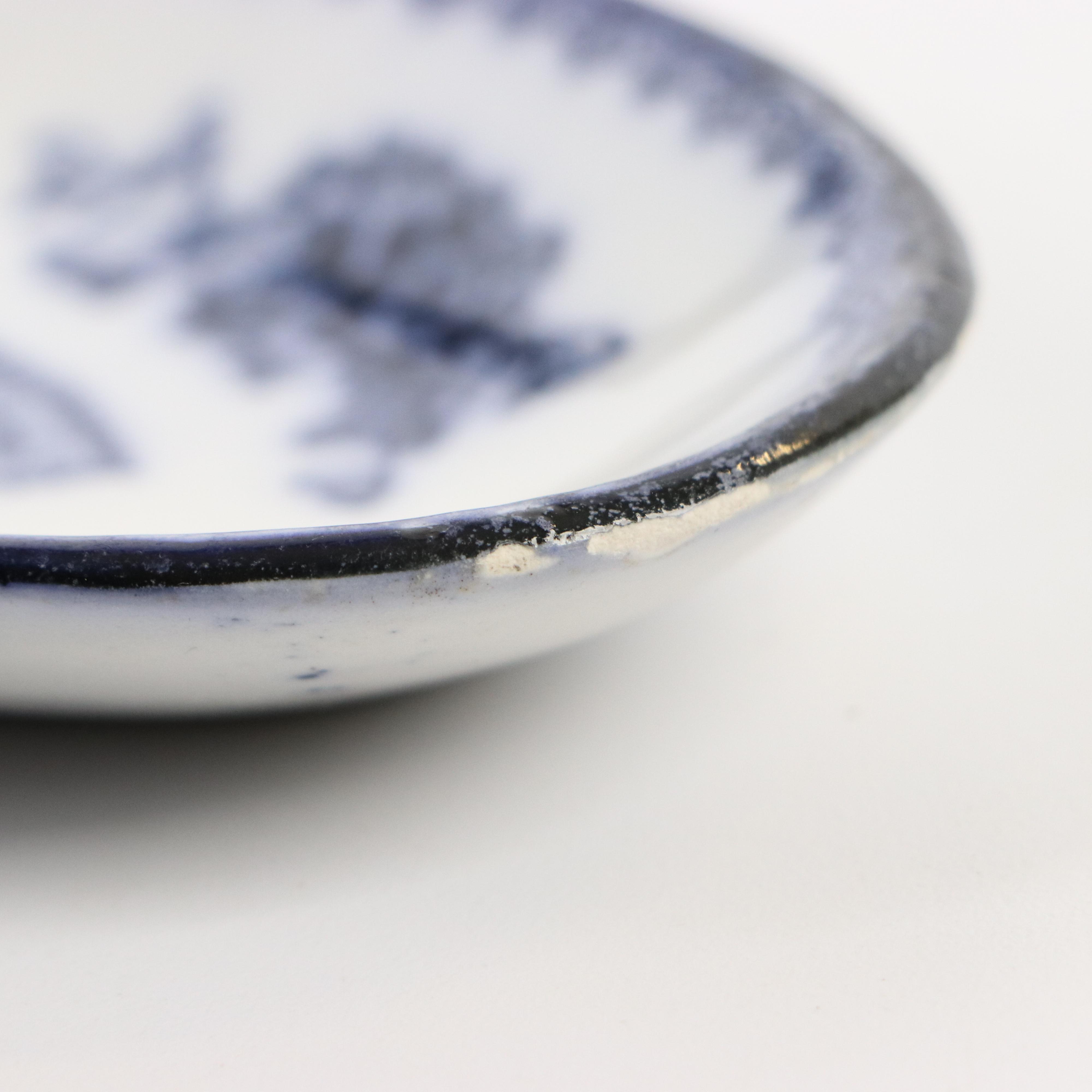 Wheeling Pottery "La Belle", Bourne & Leigh Flow Blue Bone Dishes and ...