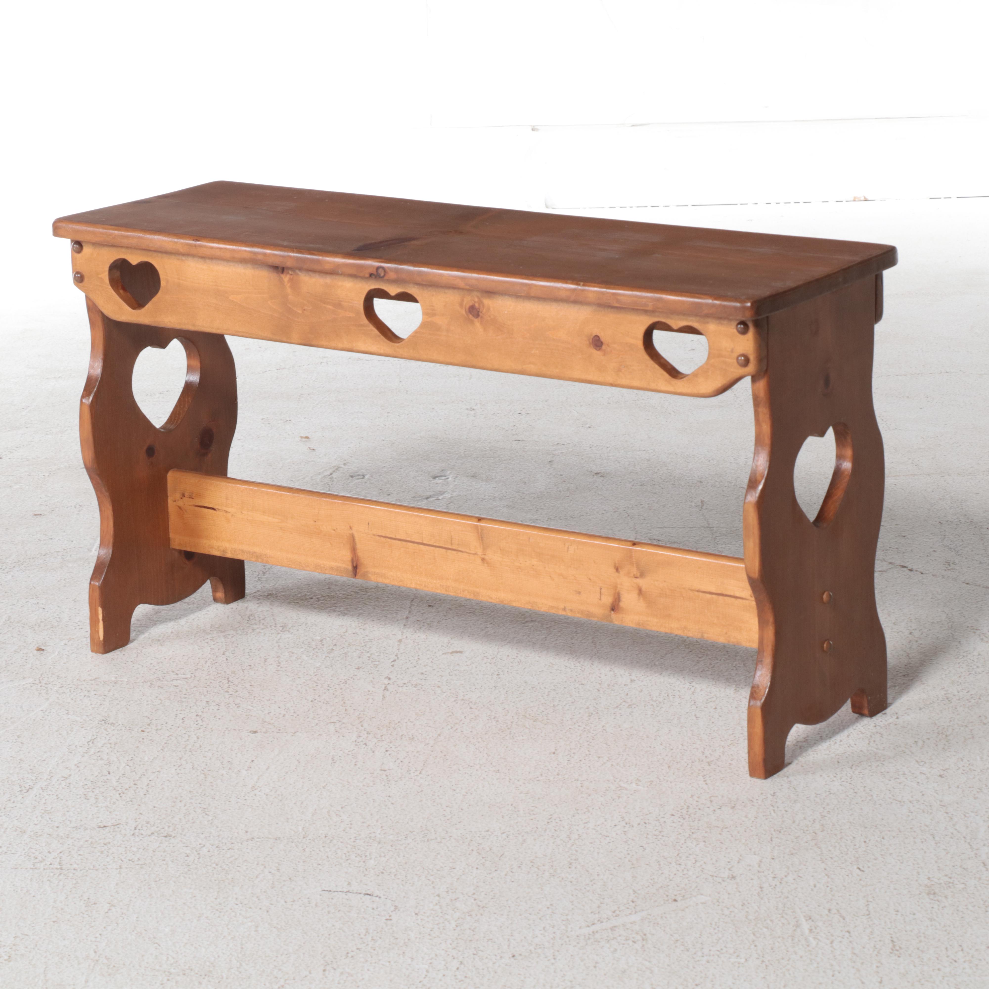 Three American Primitive Style Pine Benches, Incl. Two-Tier Bucket Bench | EBTH