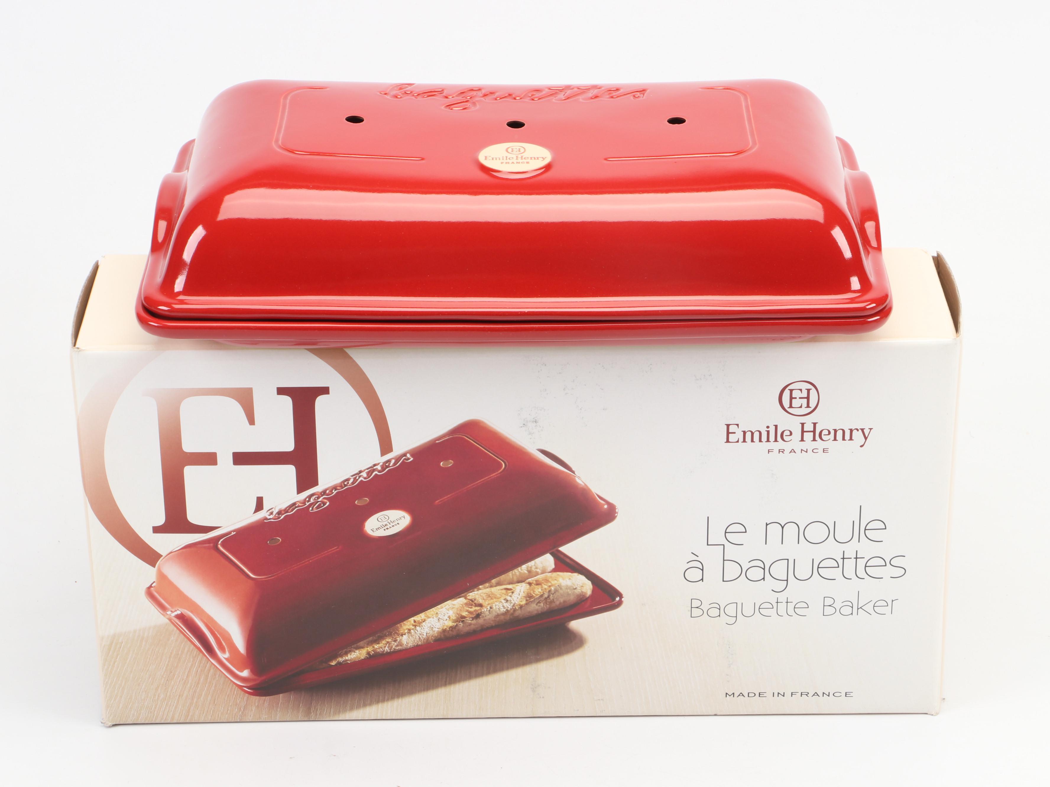 Emile Henry Red Glazed Ceramic Bread Cloche, Bread Loaf Baker, and More ...