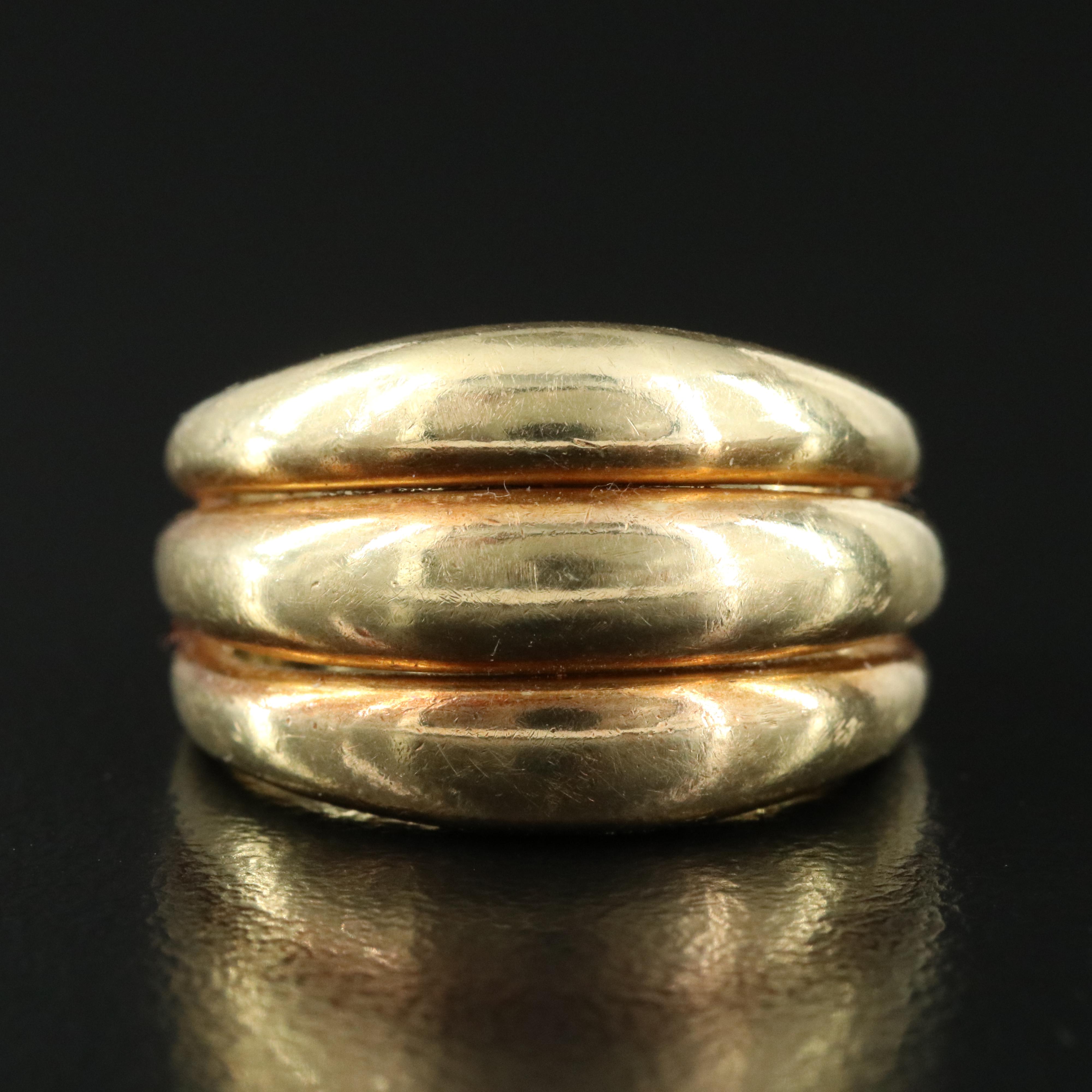 14K Fluted Dome Ring | EBTH