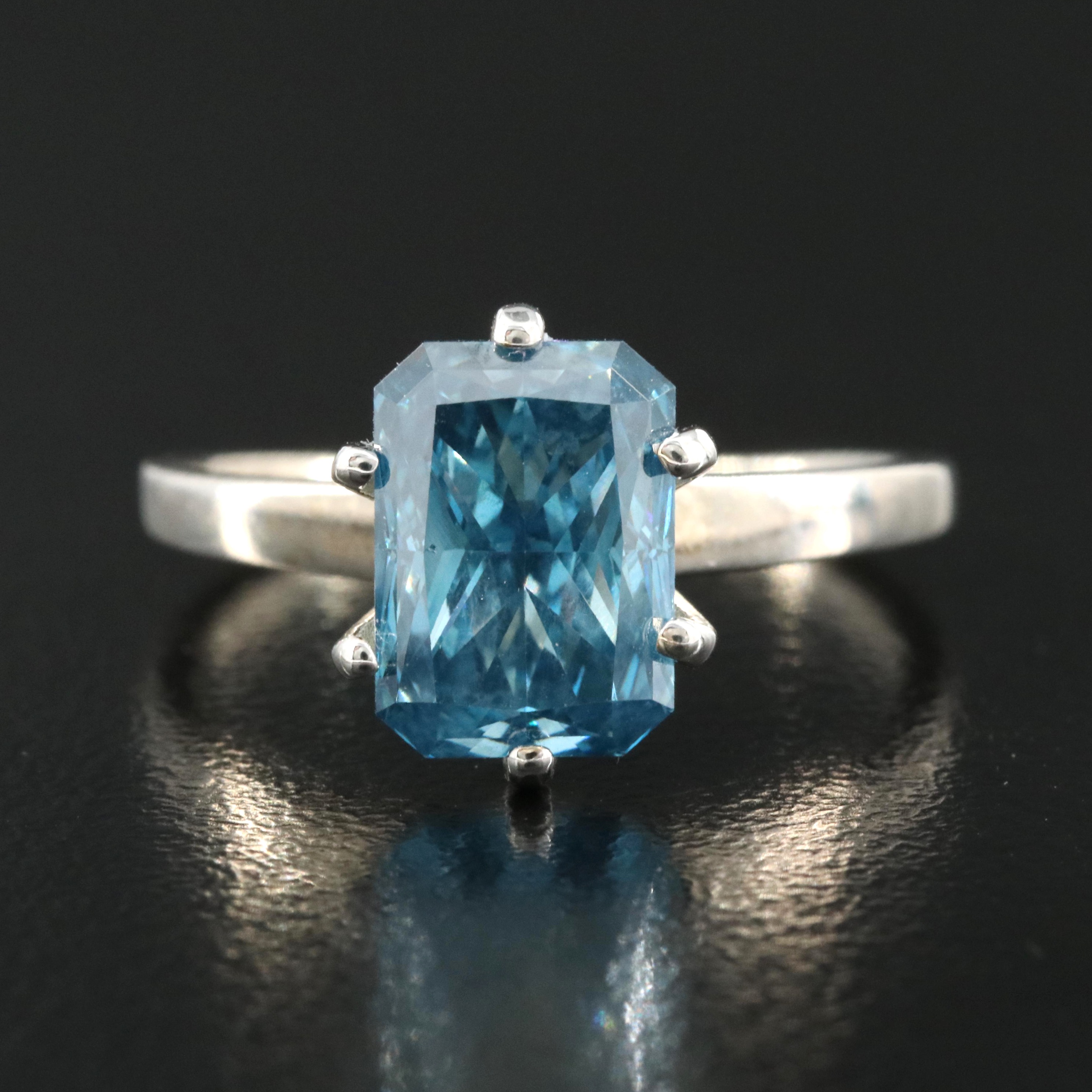 18K 3.03 CT (Origin Undetermined) Fancy Blue Diamond Solitaire Ring | EBTH
