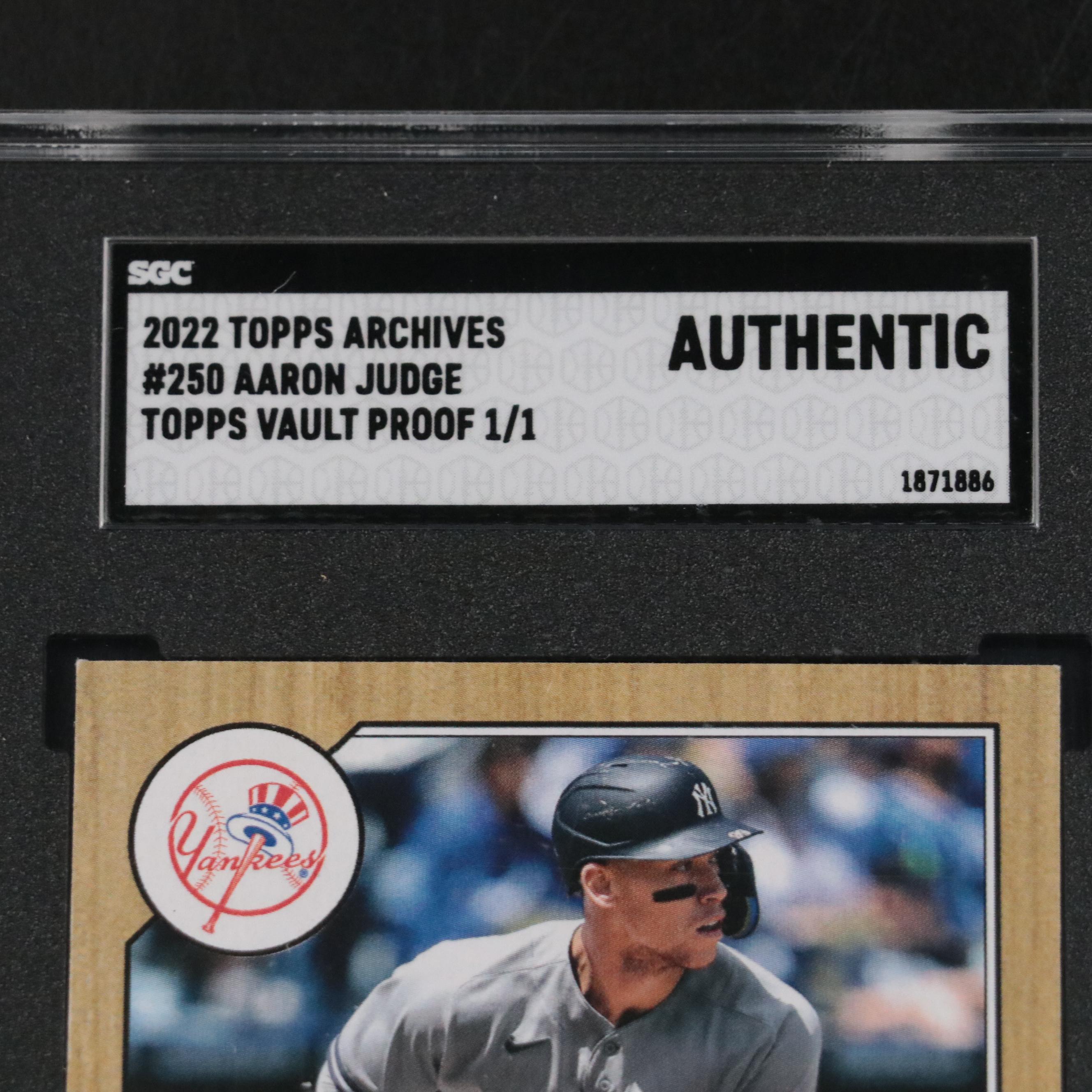 2022 Topps Archives Aaron Judge Topps Vault Proof 1/1 with Topps ...