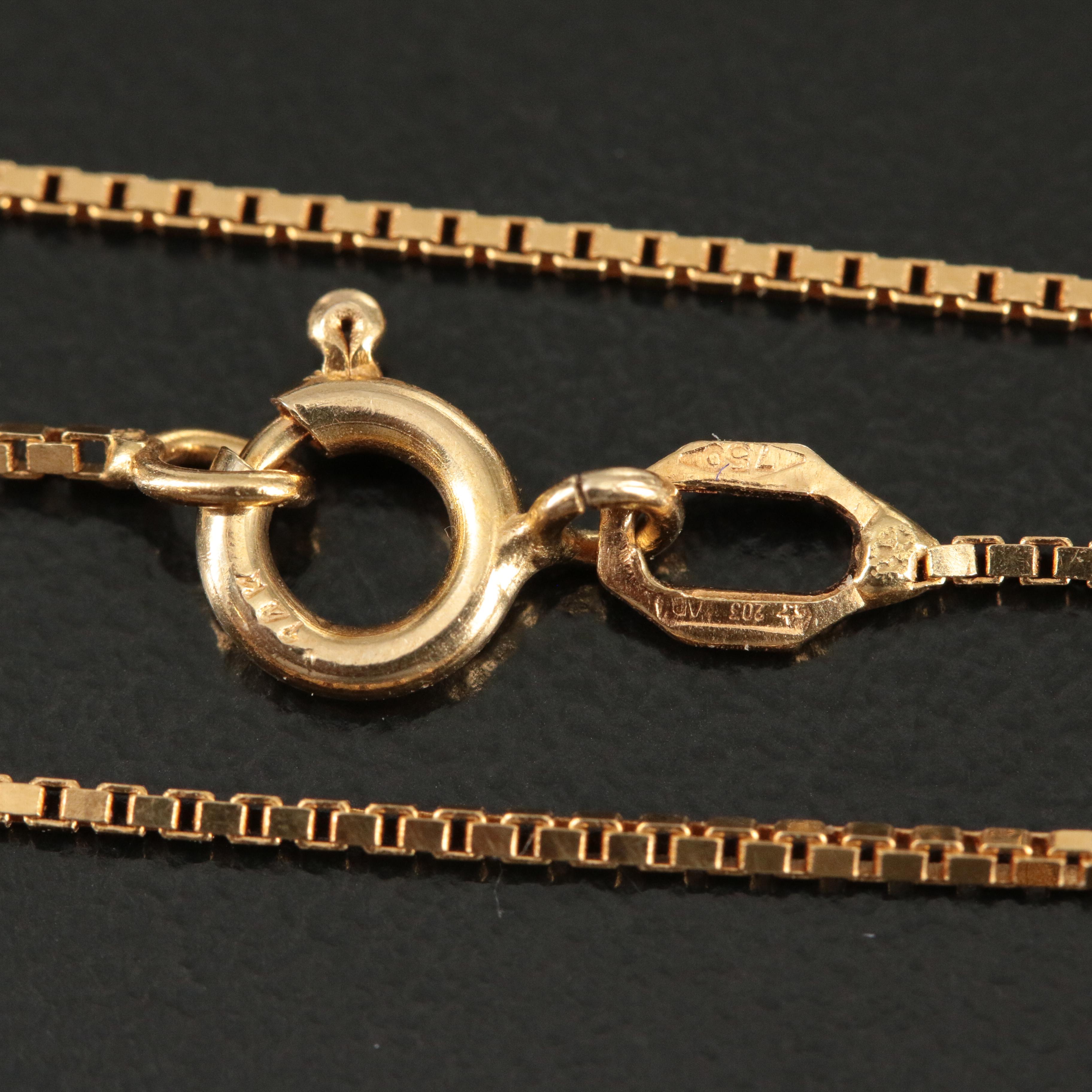 18K Box Chain Necklace | EBTH