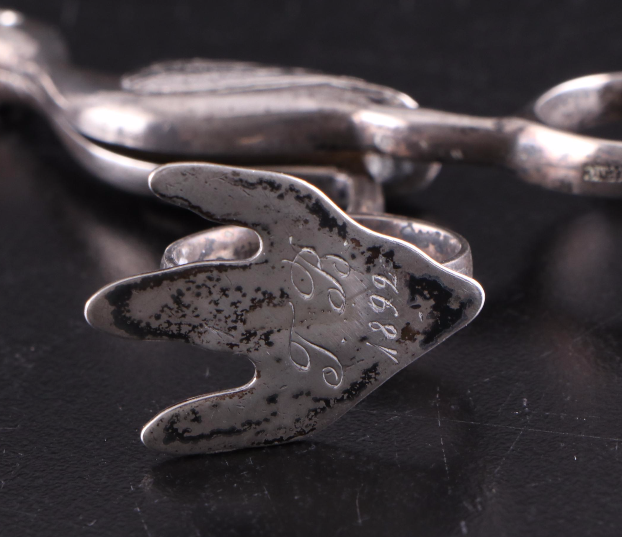 Victorian Sterling Silver Stork Ribbon Puller and Sterling and Crystal ...