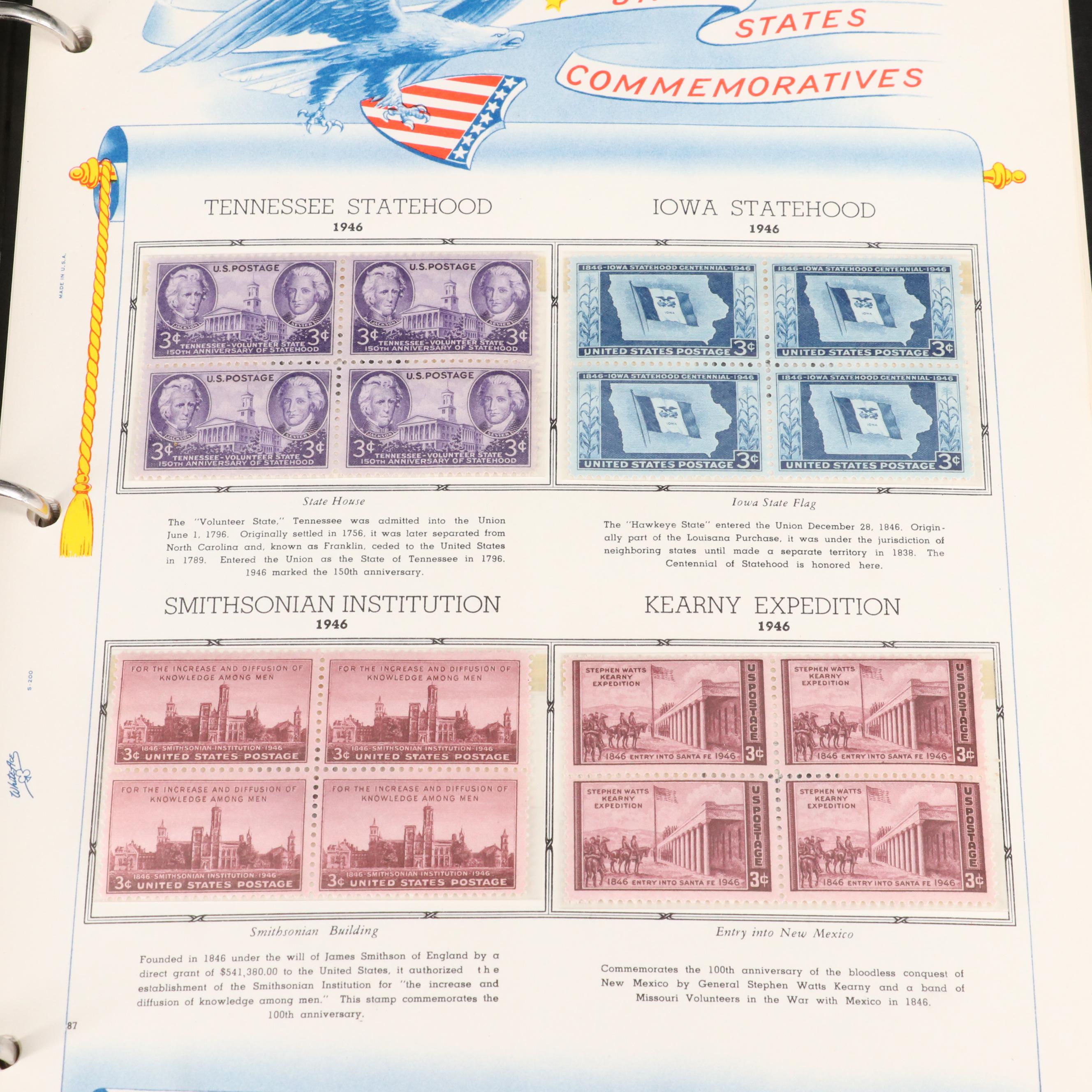 Mint Condition U.S. Postage Stamp Collection on White Ace Pages, 1932 ...