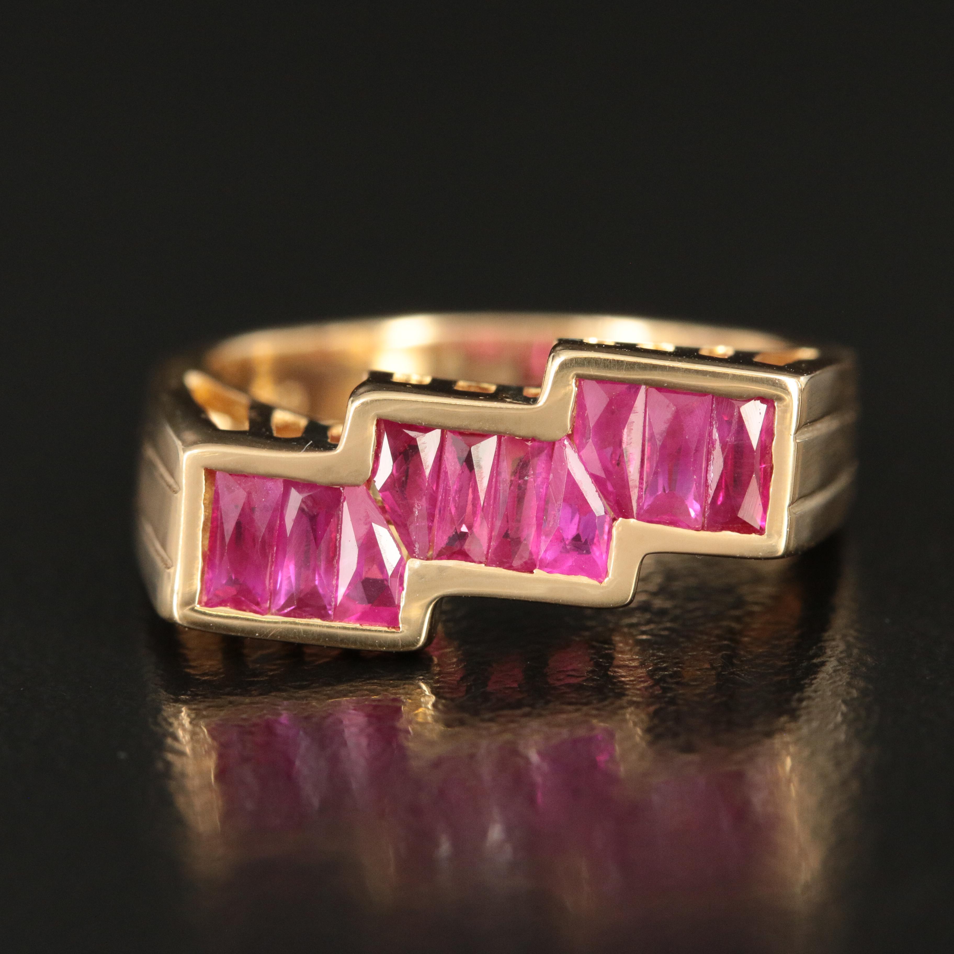 18K Ruby Zig Zag Ring | EBTH