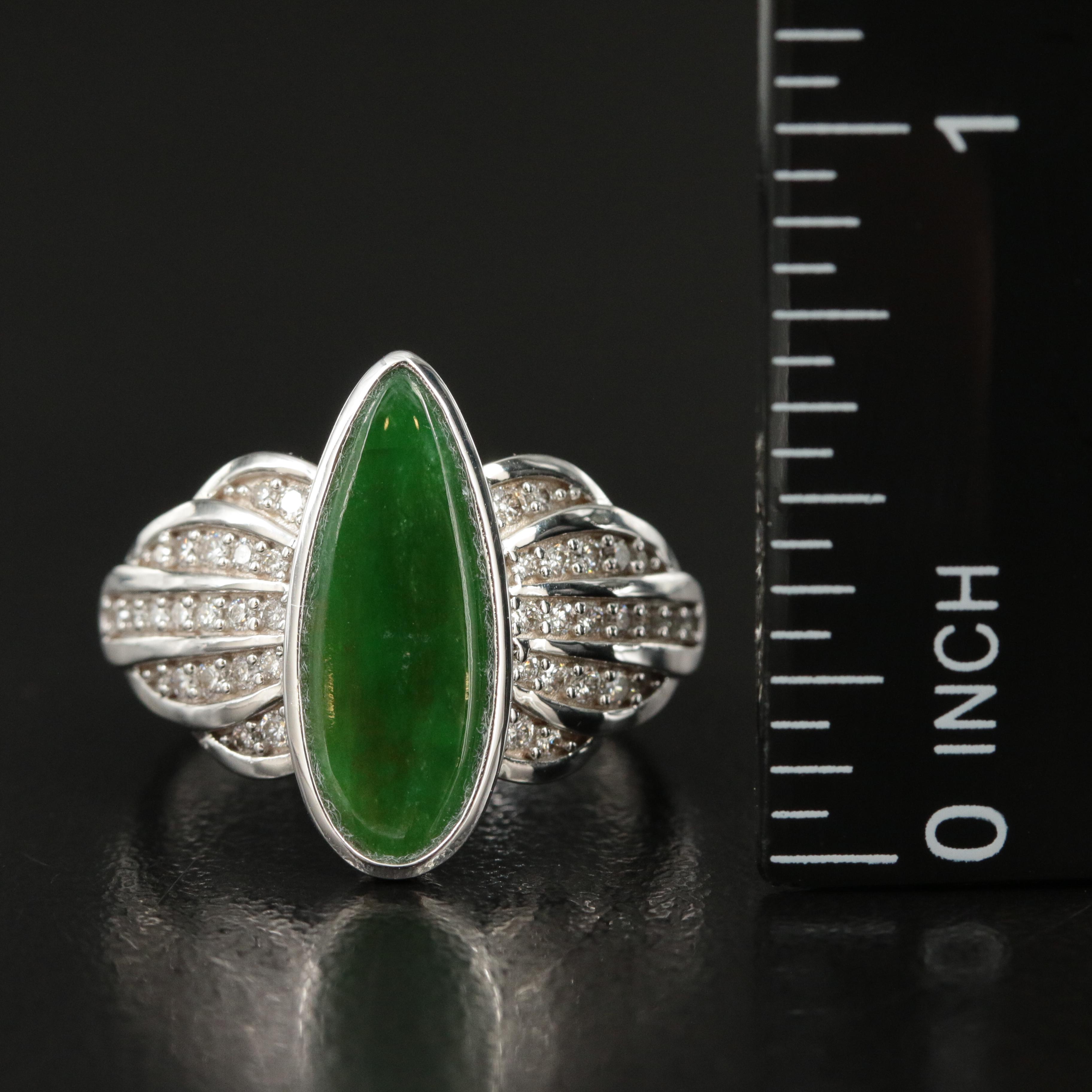 Chromia 18K Jadeite and Diamond Ring | EBTH