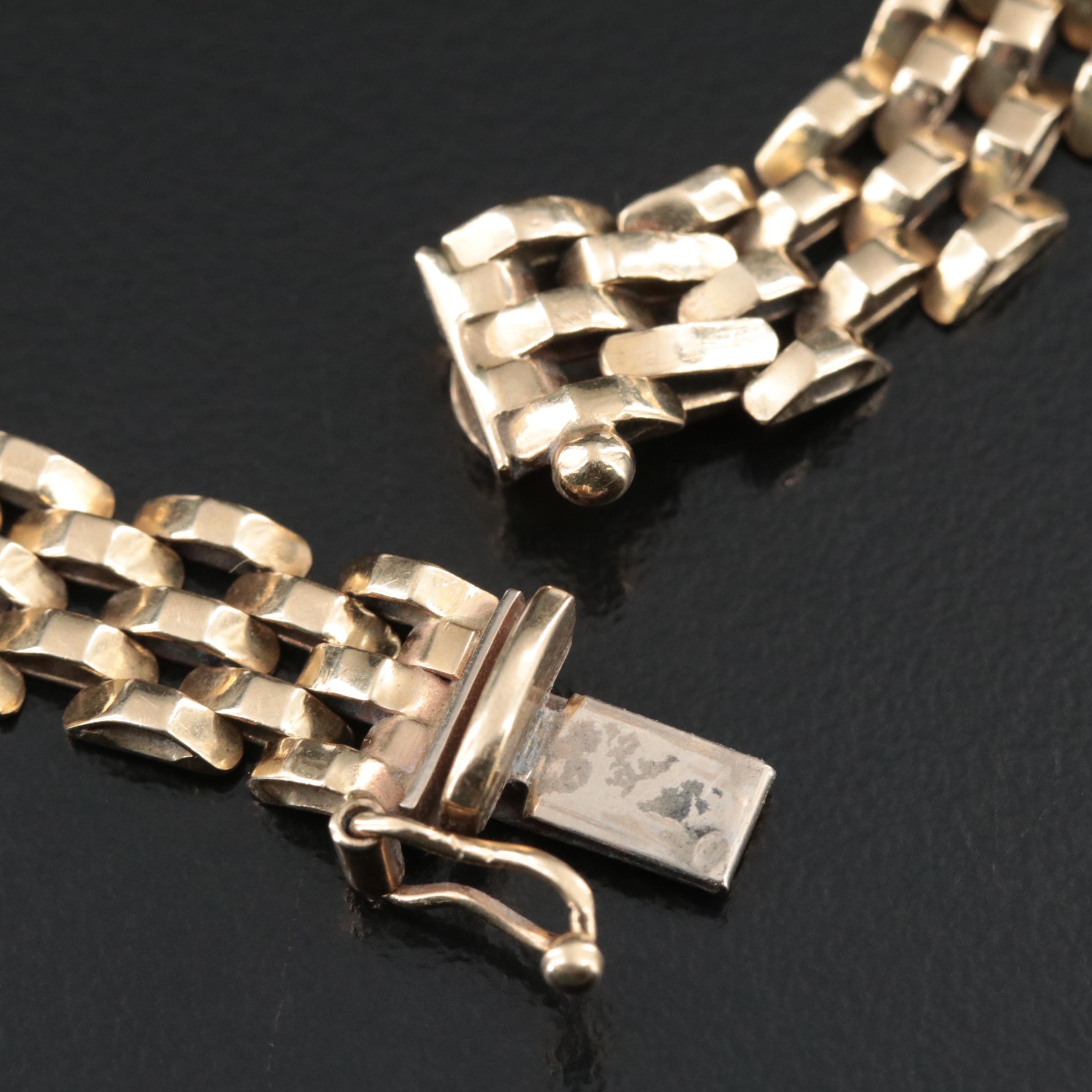 14K Panther Link Bracelet | EBTH