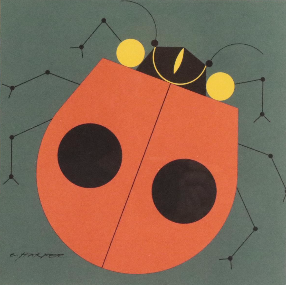 Charley Harper Lithograph "Ladybug" | EBTH