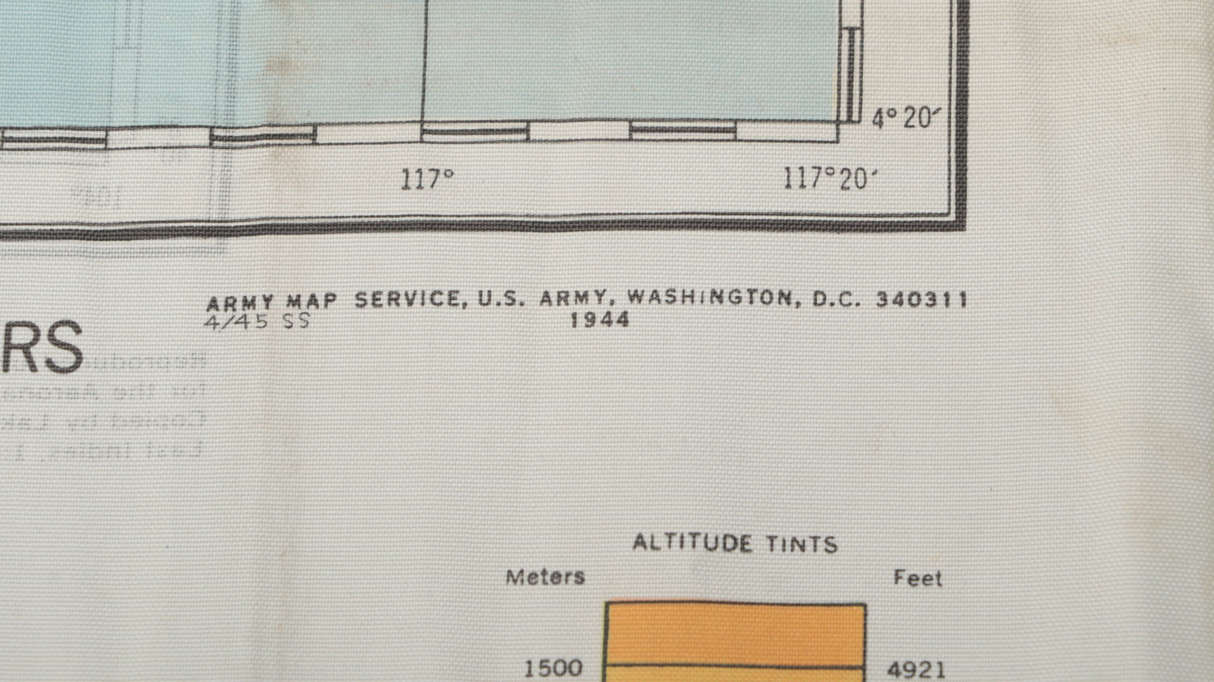 World War II Coated Cloth Escape "Silk" Maps of Nagasaki, Sendai ...