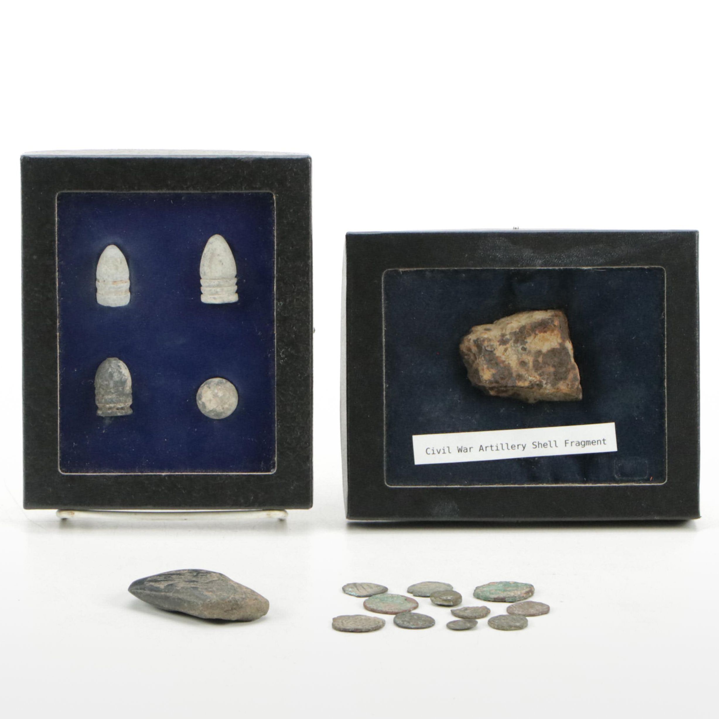 Celt Stone, Civil War Era Bullets, Shell Fragment, and Early Islamic ...