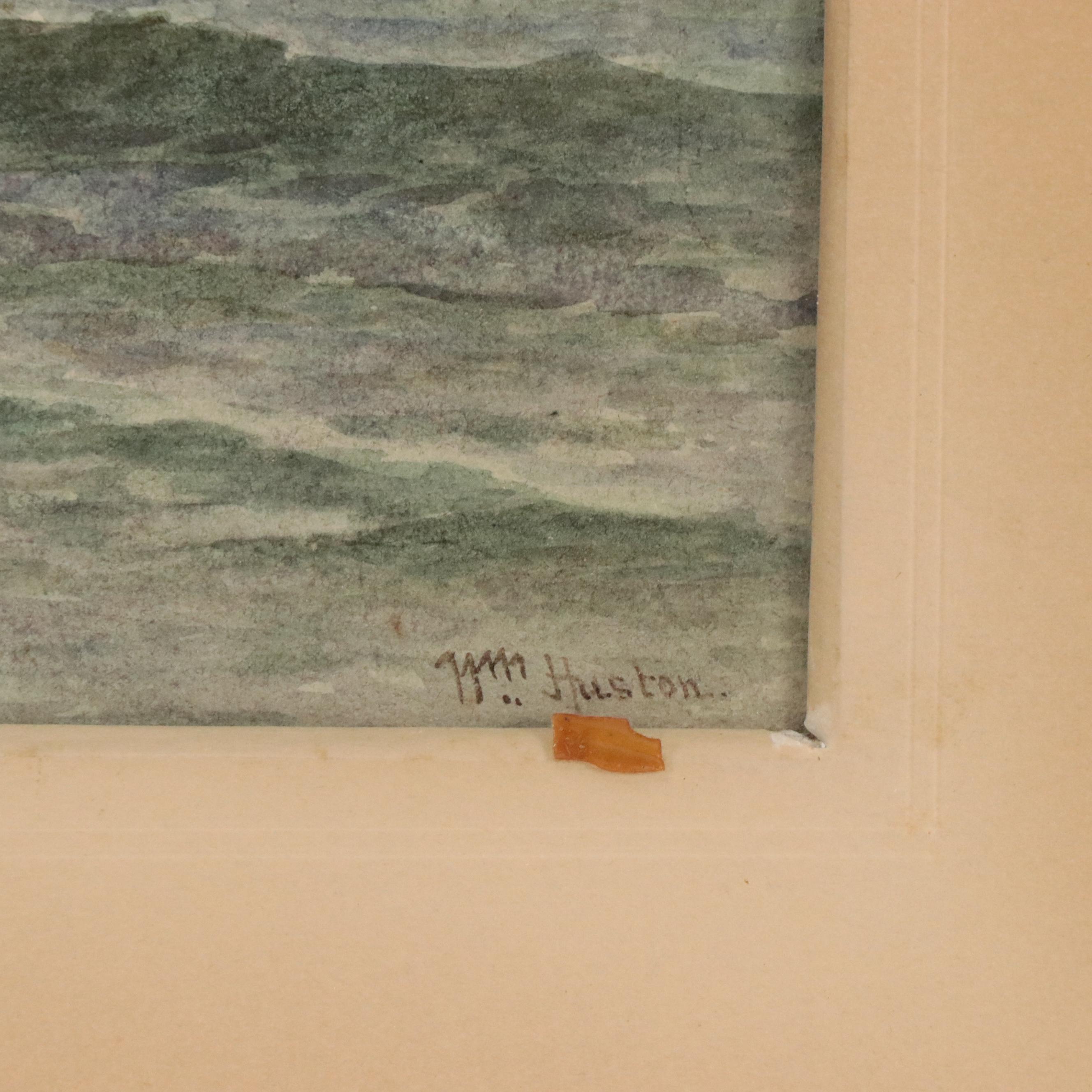 William Huston Seascape Watercolor Painting "Breaking Waves" | EBTH