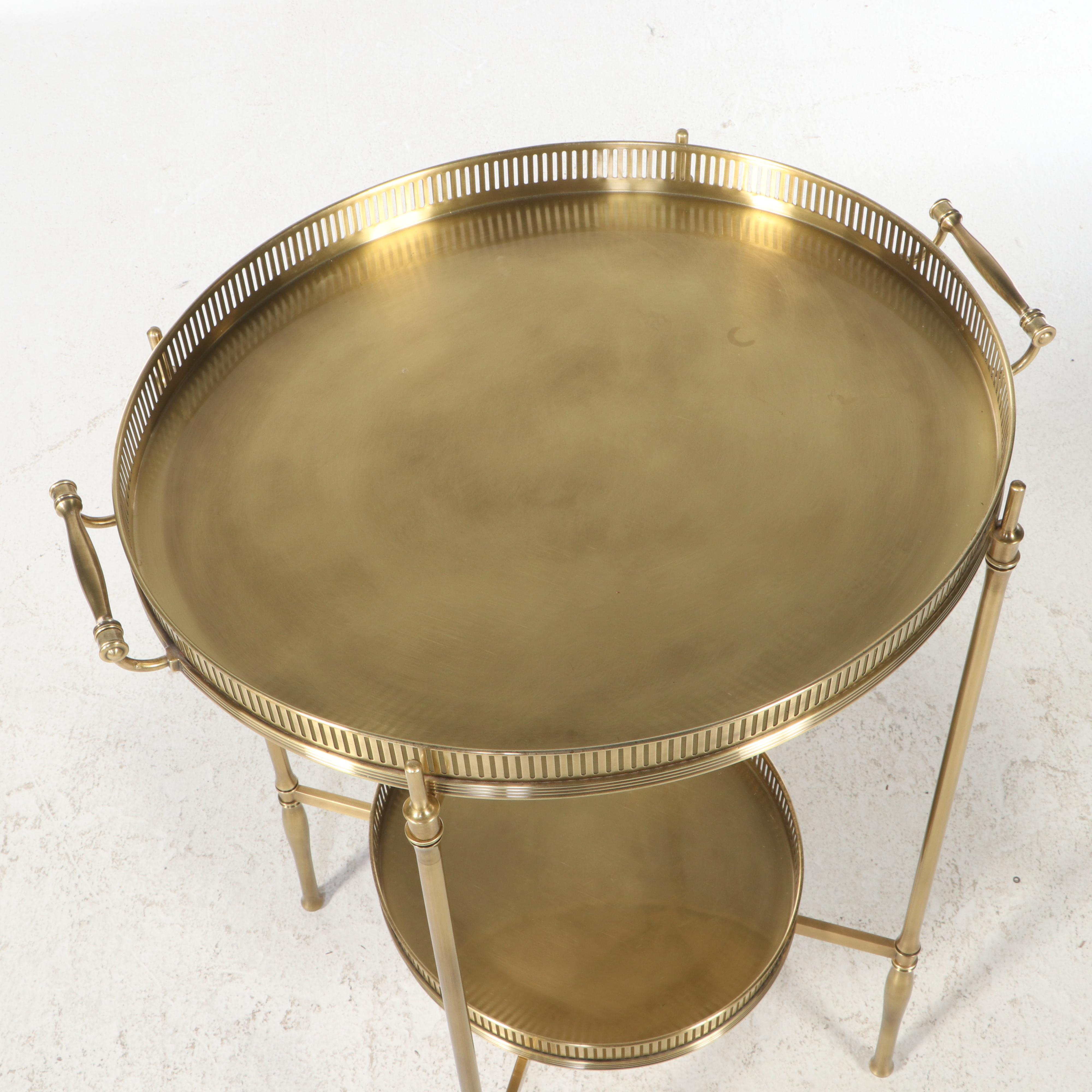 Regency Style Brass-Patinated Metal Two-Tier Tray Table | Everything ...