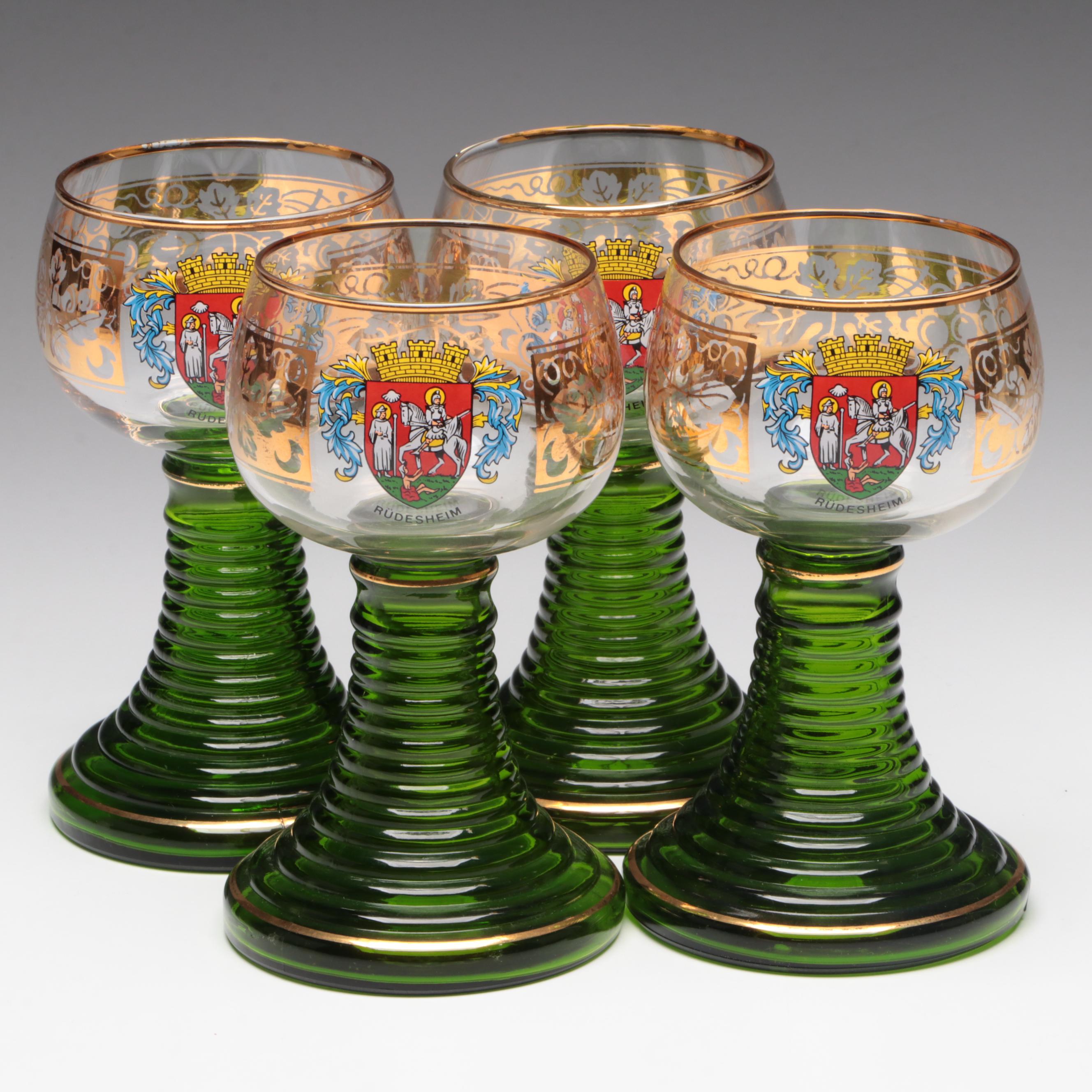 German Rudesheim Roemer Wine Glasses | EBTH