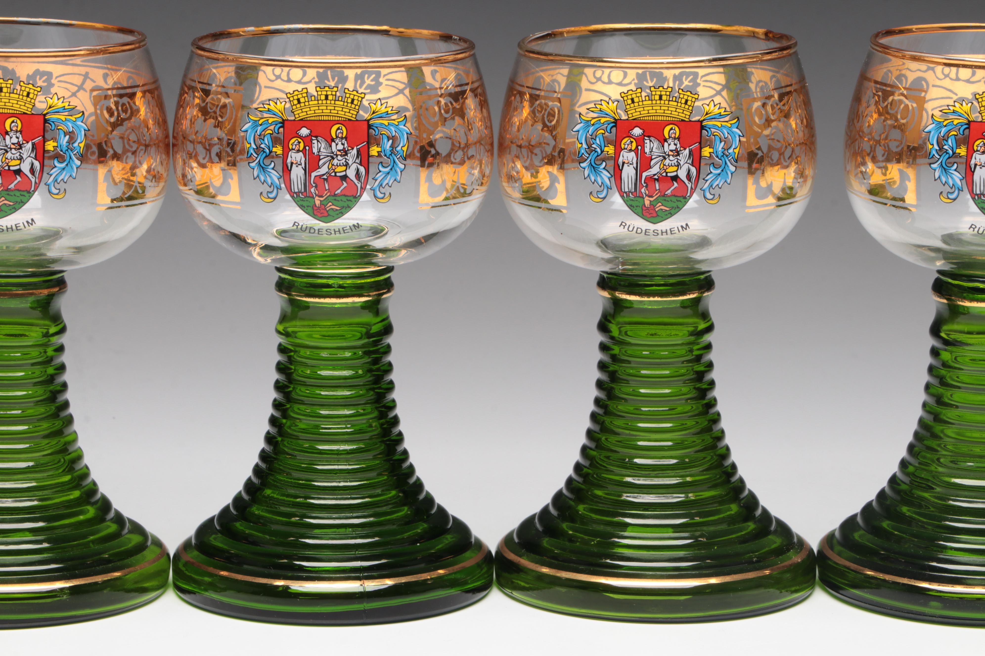 German Rudesheim Roemer Wine Glasses | EBTH