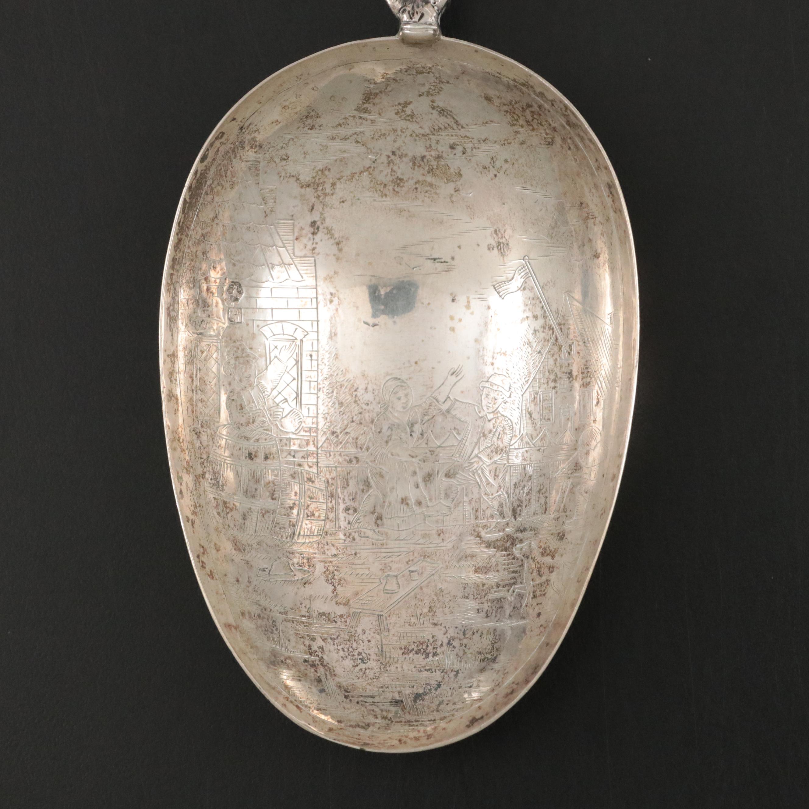 Dutch Baroque Silver 800 Spoon with Ornate Amsterdam Coat of Arms ...