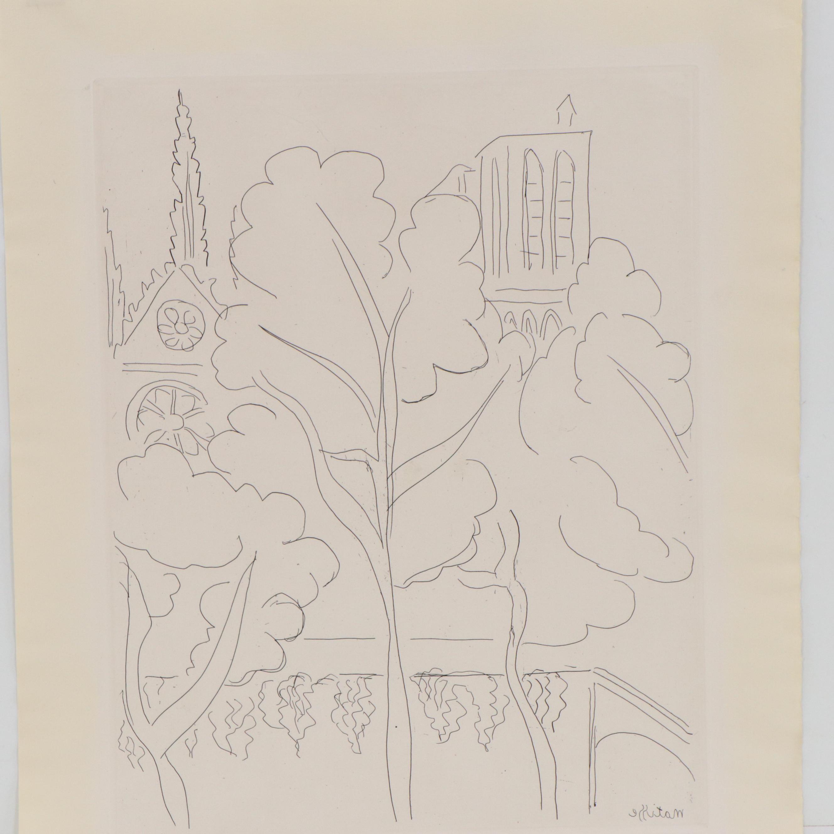 Henri Matisse Etching "La Cité-Notre Dame," 1937 | EBTH