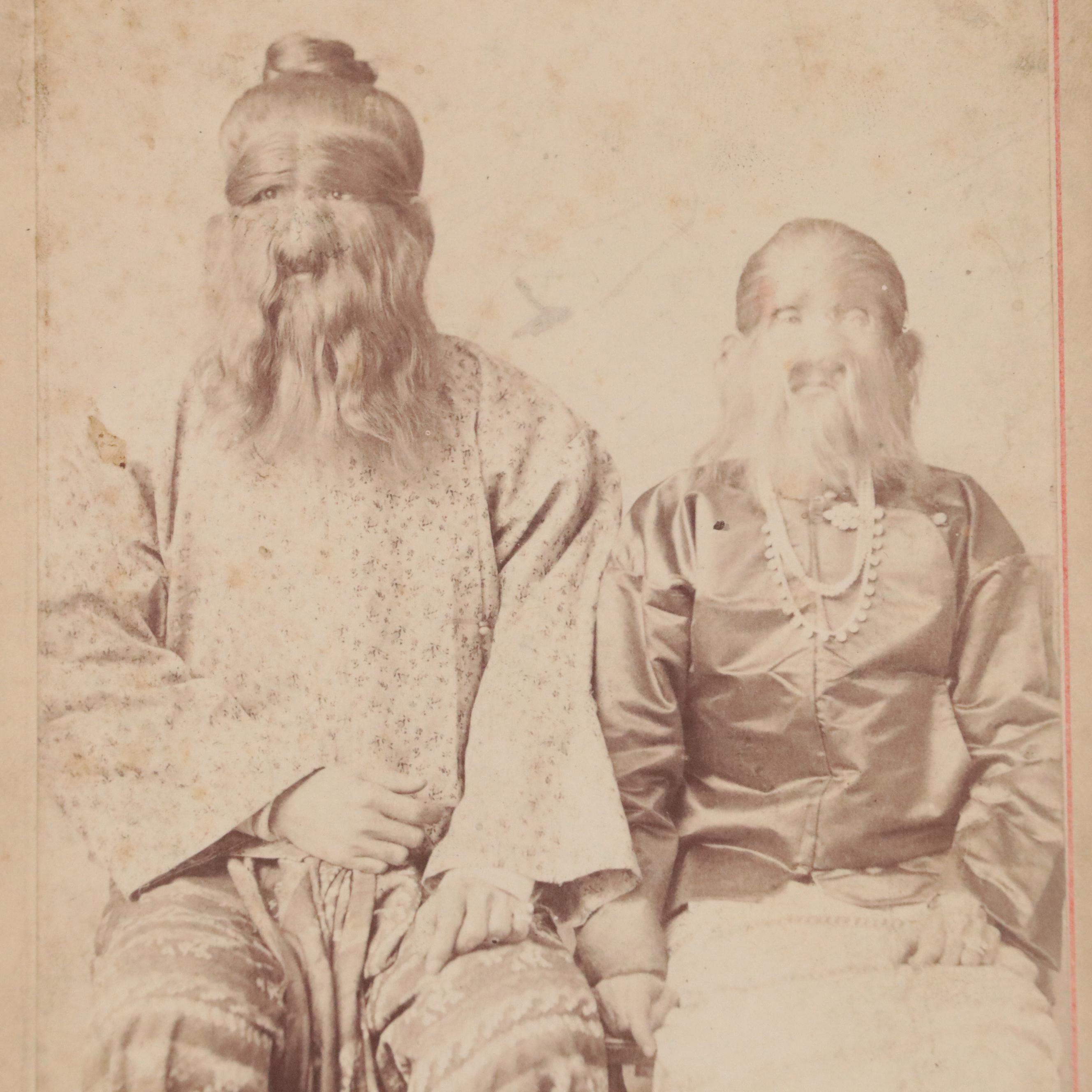 Cabinet Card of Moung Phoset and Mah Phoon, The Sacred Hairy Family of ...