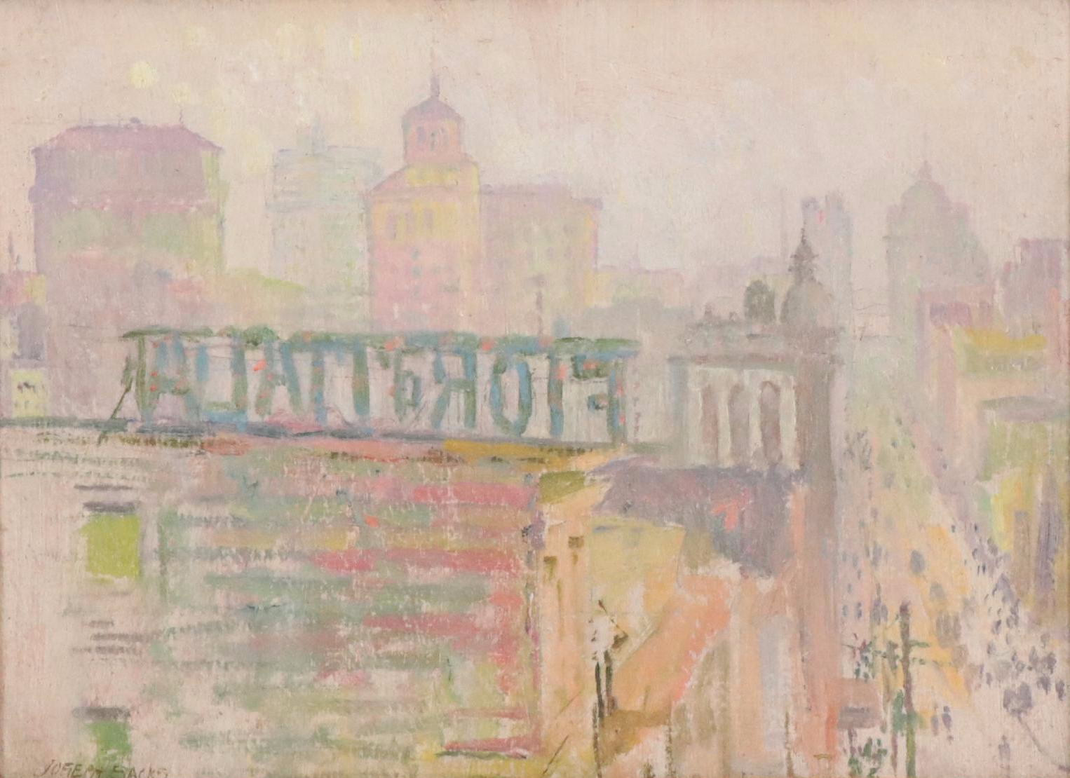Joseph Sacks Oil Painting "View of San Francisco with Fior d'Italia ...