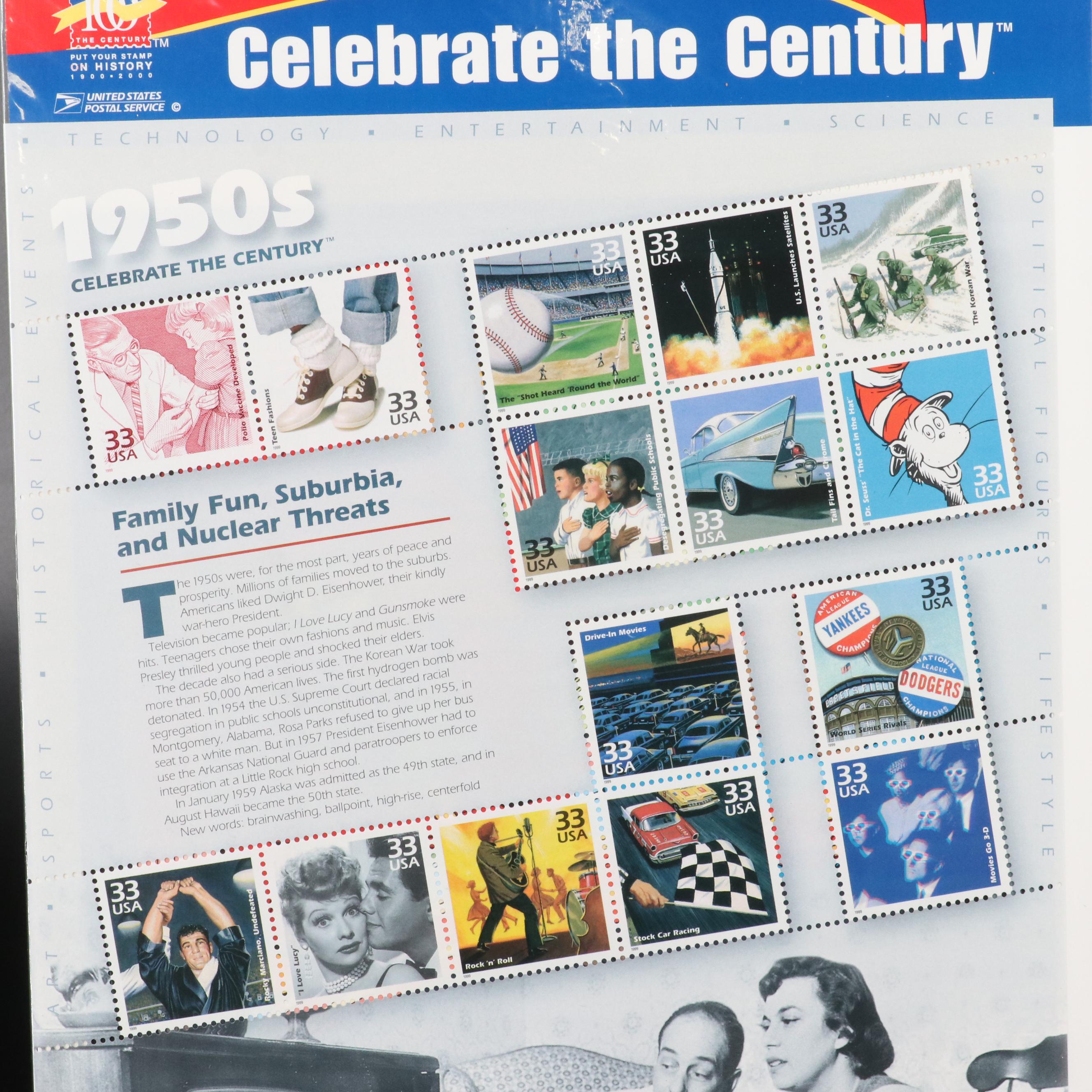 Mint U.S. Postage Stamps in Original Mint Packages With "Celebrate the ...