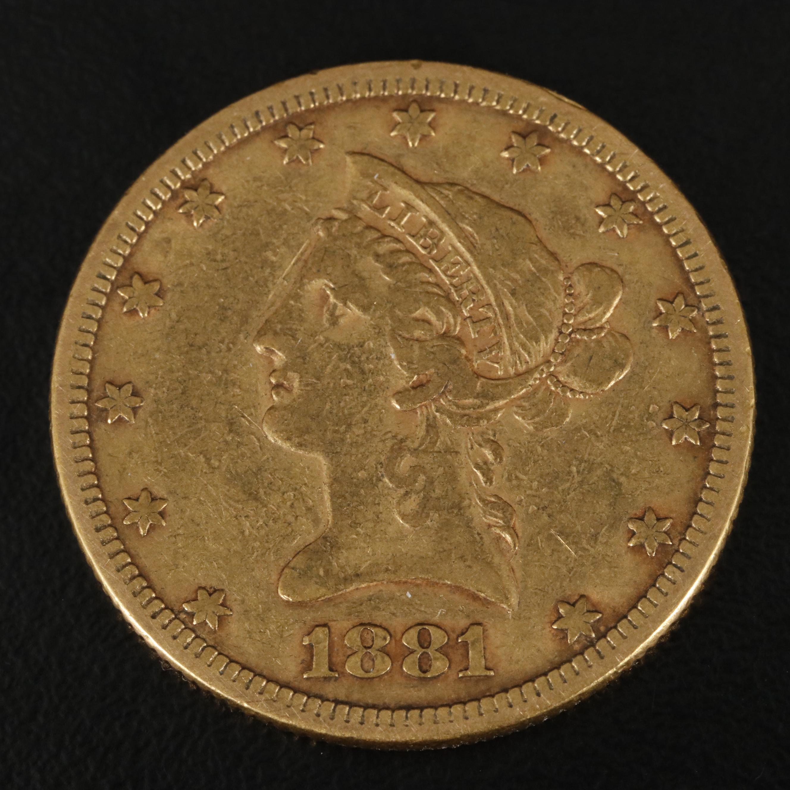 1881 Liberty Head $10 Gold Coin | Everything But The House