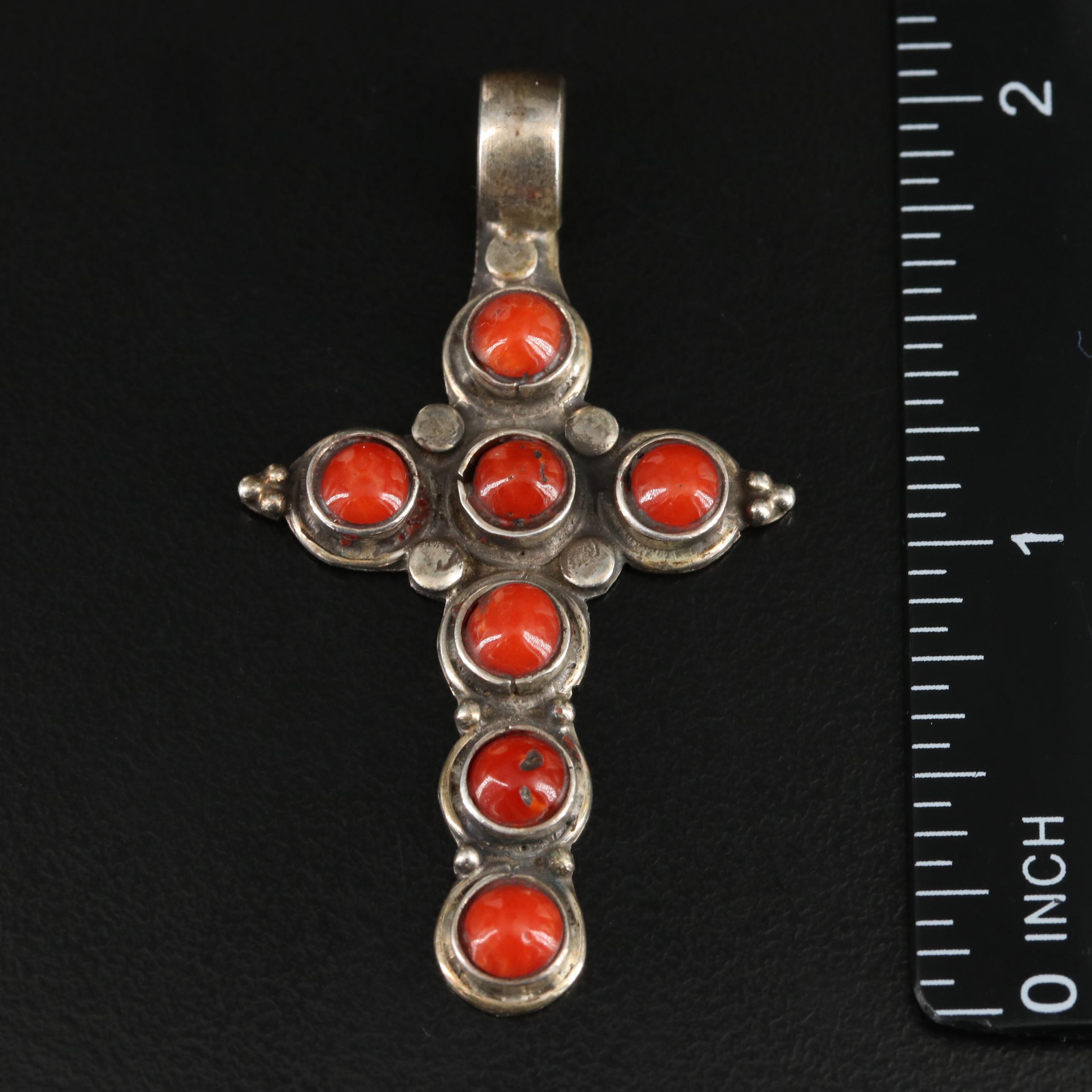 Sterling Coral and Sugilite Pendants | EBTH