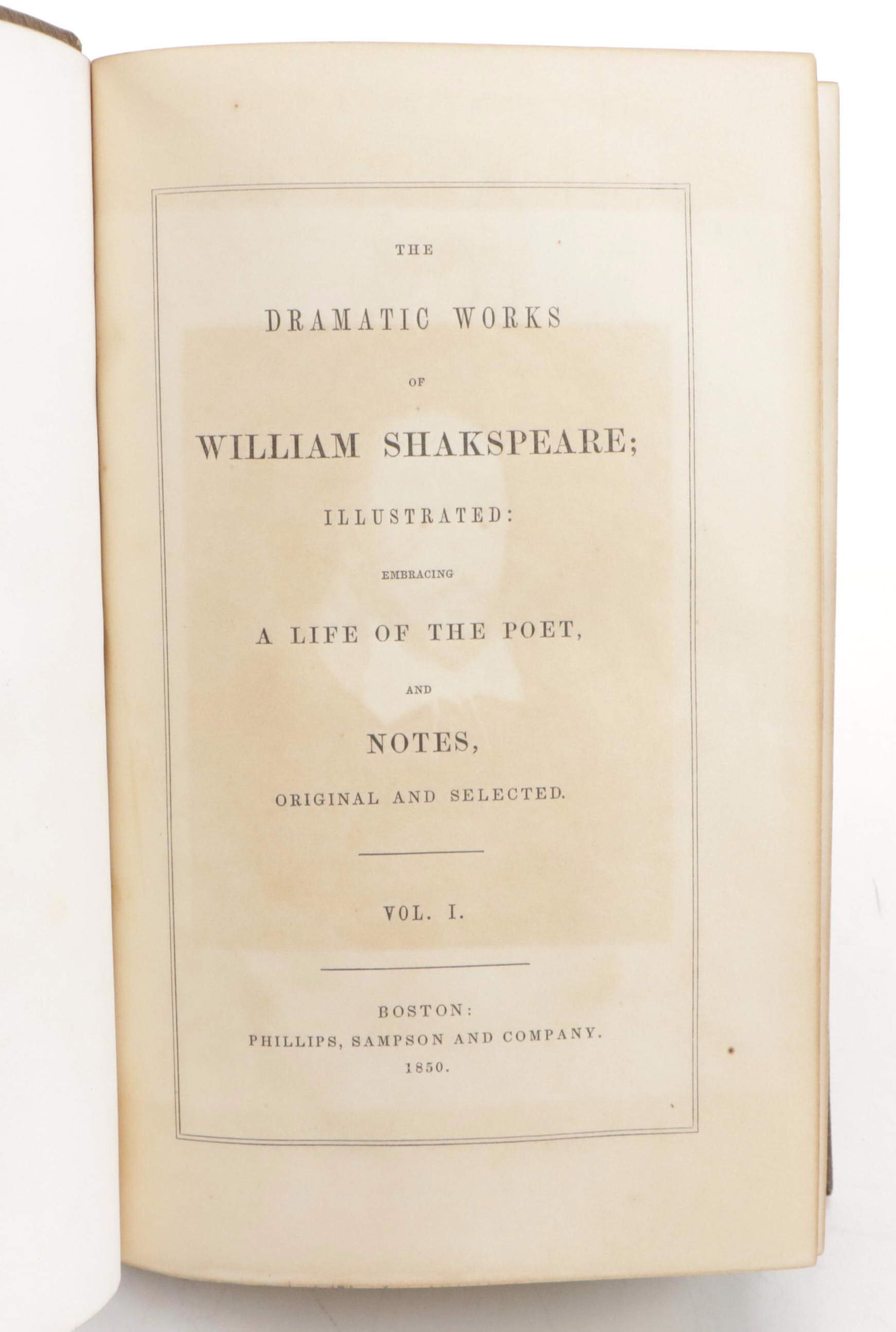 "The Dramatic Works of William Shakspeare" Complete Eight-Volume Set ...