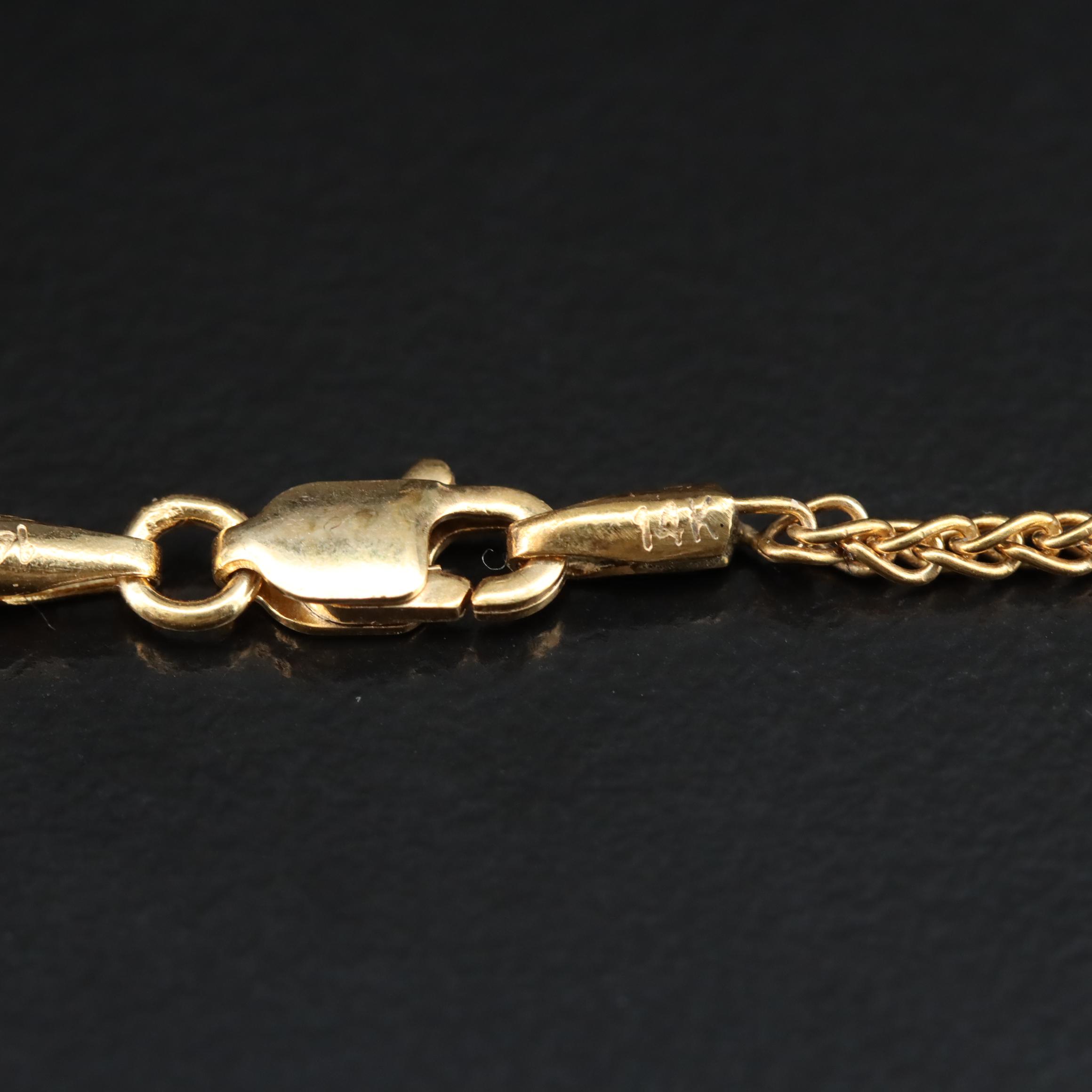 14K Wheat Chain Necklace | EBTH